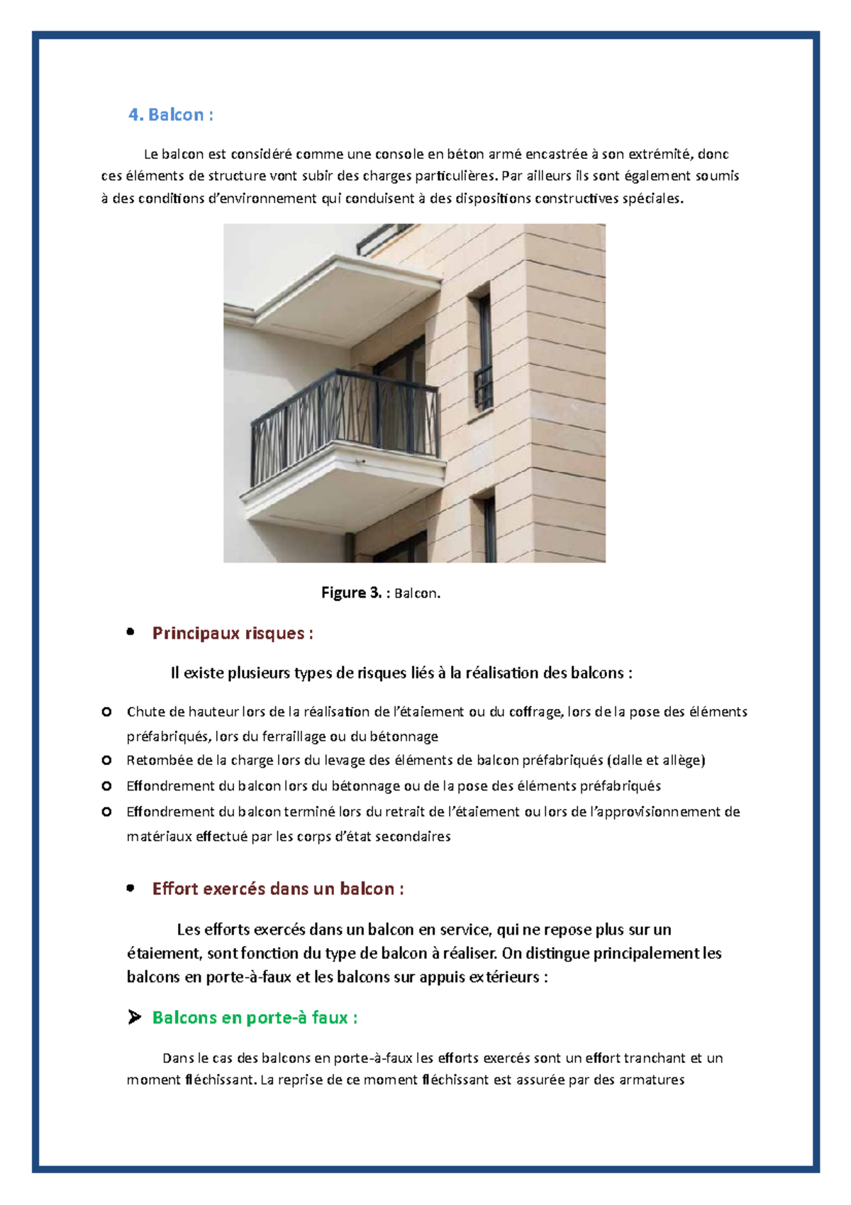 Chapitre 3balcon - 4. Balcon : Le balcon est considéré comme une ...