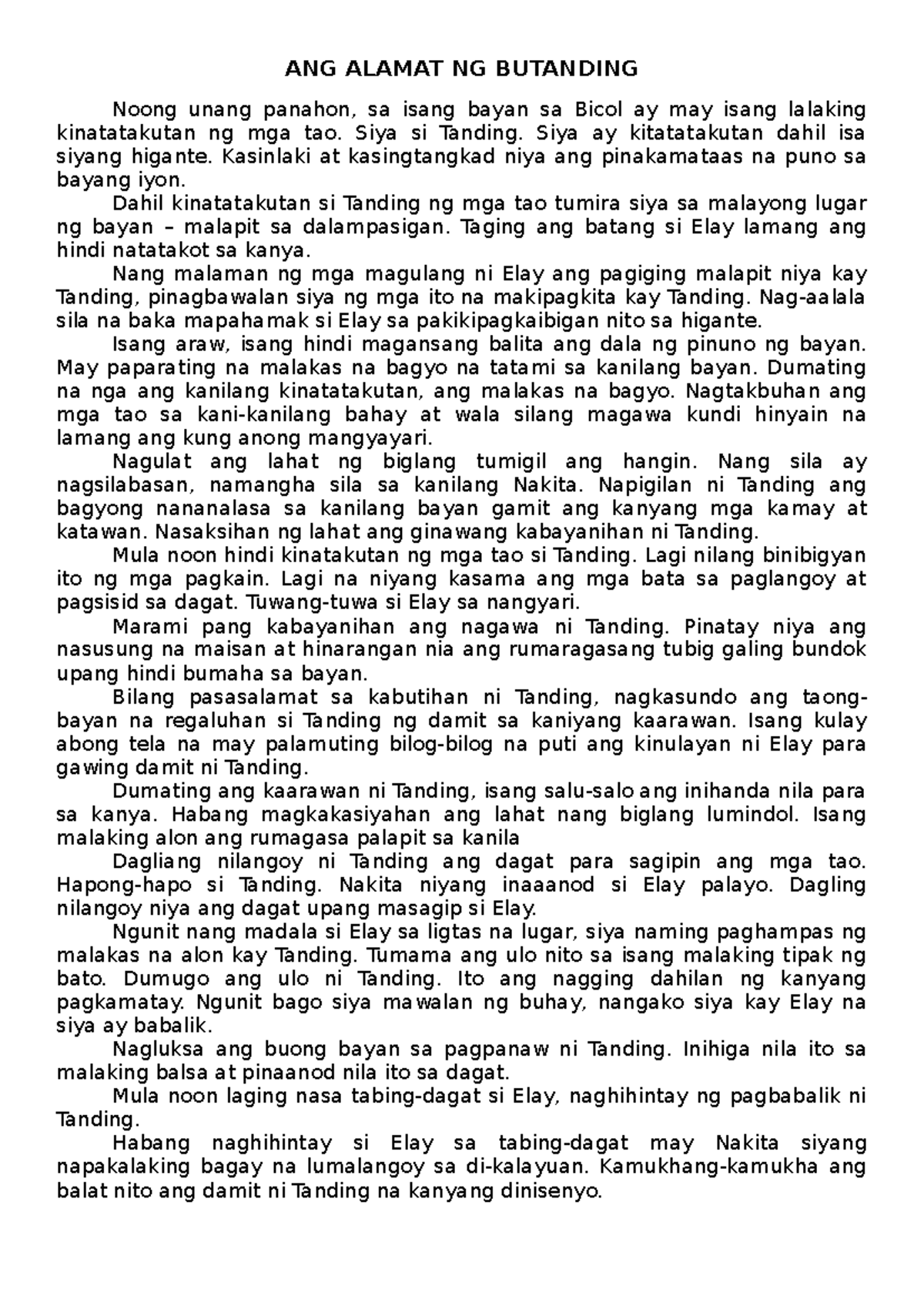 ANG Alamat NG Butanding - ANG ALAMAT NG BUTANDING Noong unang panahon ...