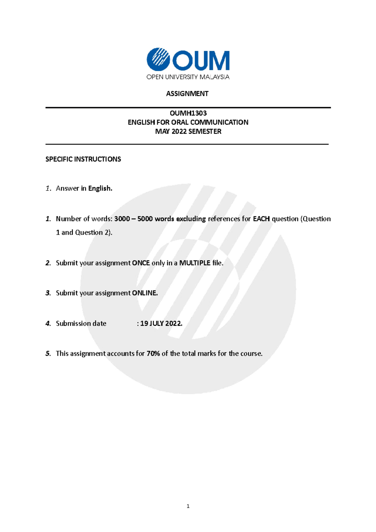 Asignment OUMH1303 - video presentation - ASSIGNMENT OUMH ENGLISH FOR ...