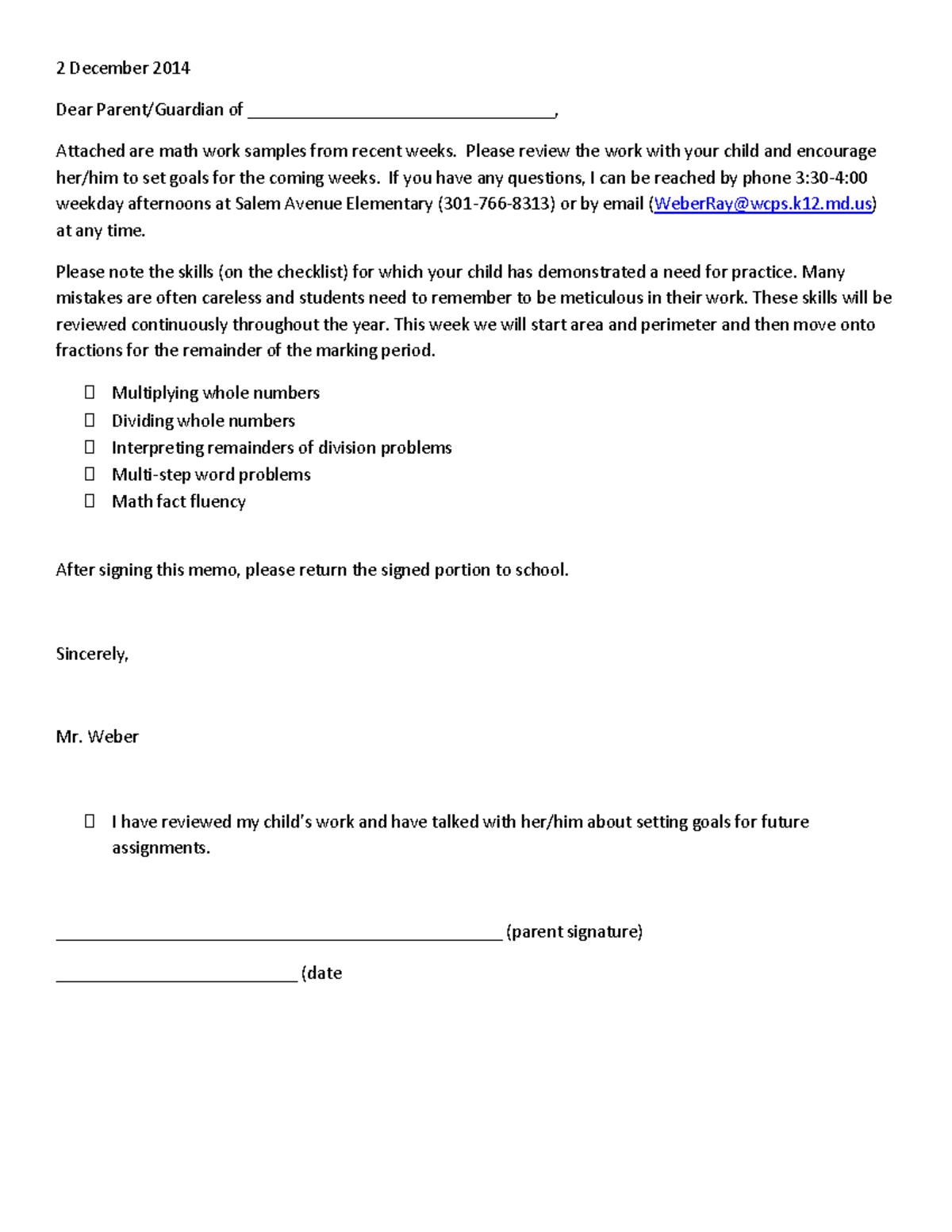 250252004 parent math note - 2 December 2014 Dear Parent/Guardian of ...
