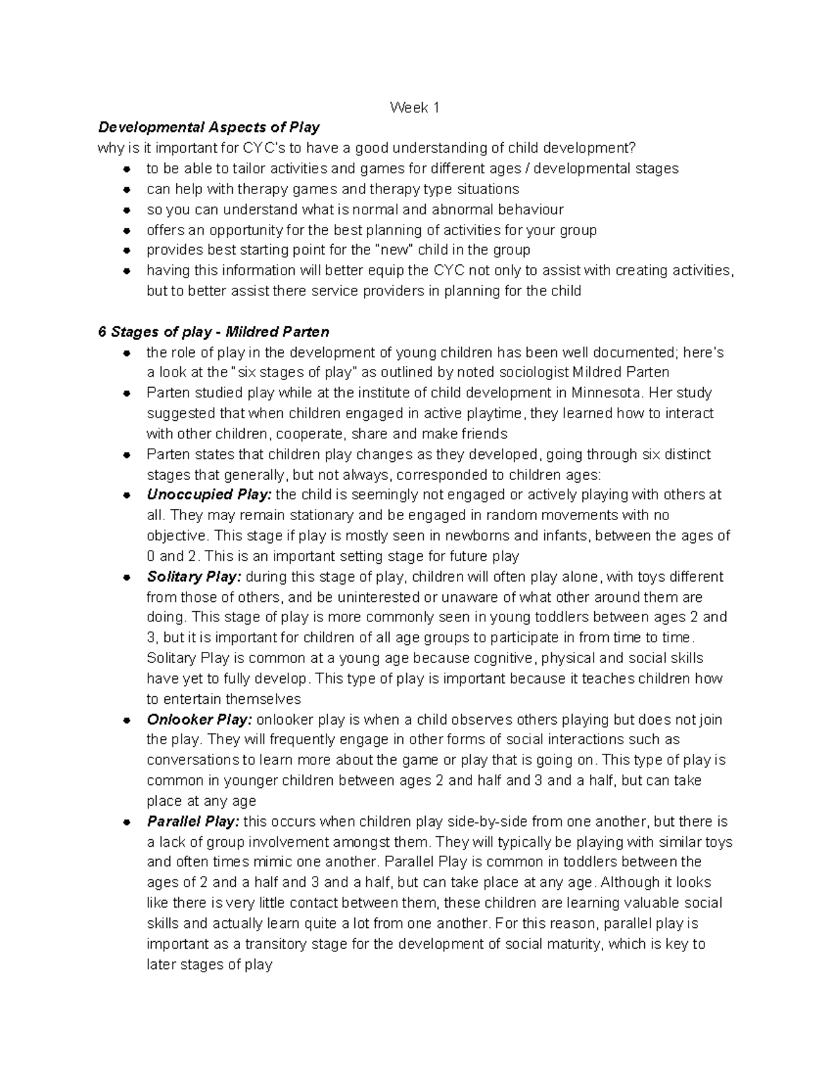 Week 1 acivities nov 28 - Lecture notes 1 - Week 1 Developmental ...