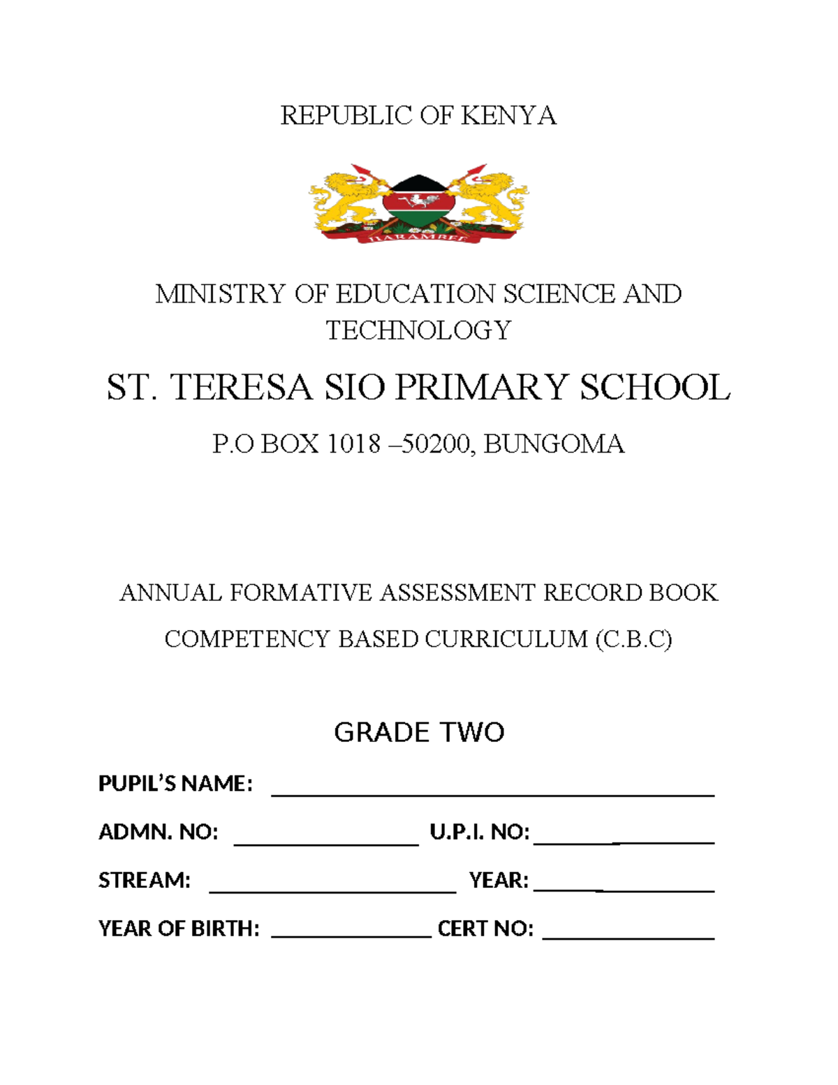 Grade 2 - Summary Urban and Regional Planning - REPUBLIC OF KENYA ...