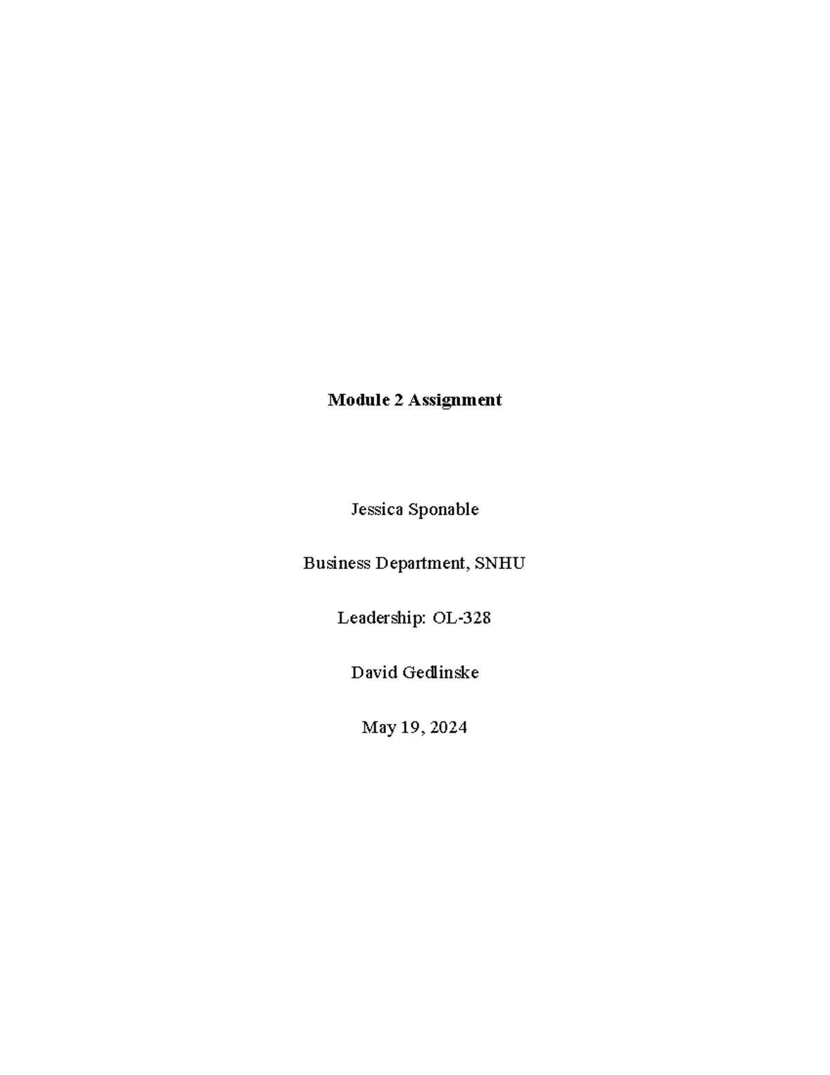 Module 2 Journal - Module 2 Assignment Jessica Sponable Business ...