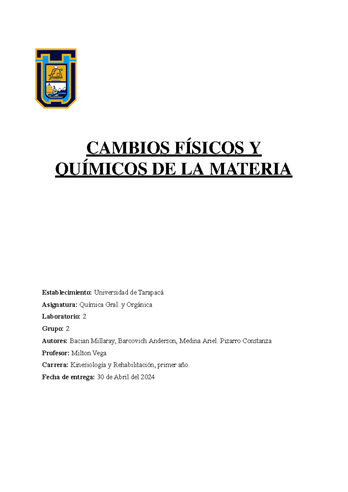 Cambios Físicos Y Químicos DE LA Materia - CAMBIOS FÍSICOS Y QUÍMICOS ...