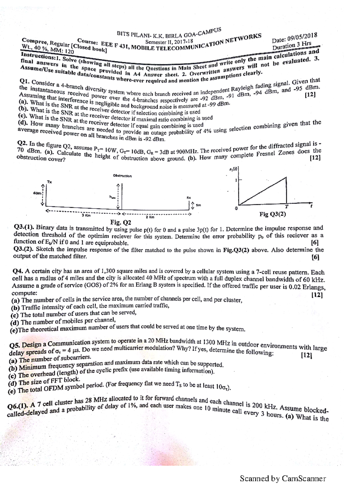 Exam May 2018, questions - Mobile Telecom Networks - Studocu
