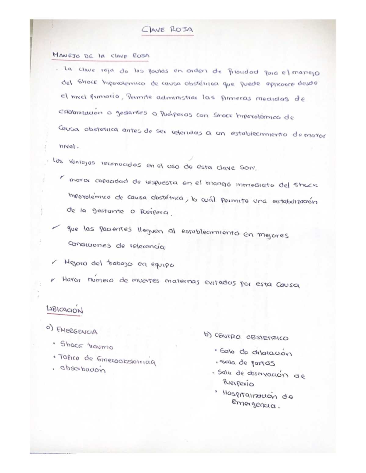 Clave ROJA - Ginecologia - Studocu