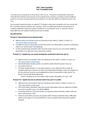 Task 1 guide d354 - D354 Task 1 Guide VFM1: Task 1: Talent Acquisition ...