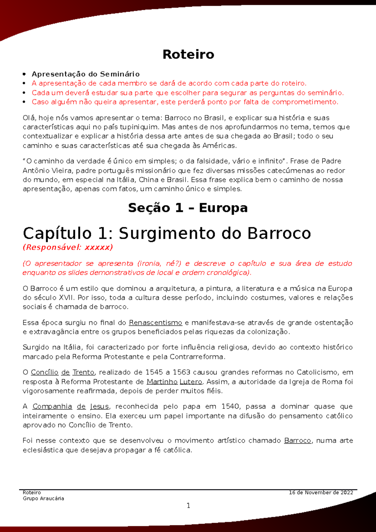 Como Fazer Um Roteiro De Seminário - FDPLEARN