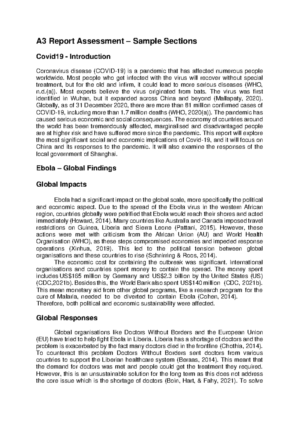 A3 Report Assessment Samples - A3 Report Assessment – Sample Sections ...