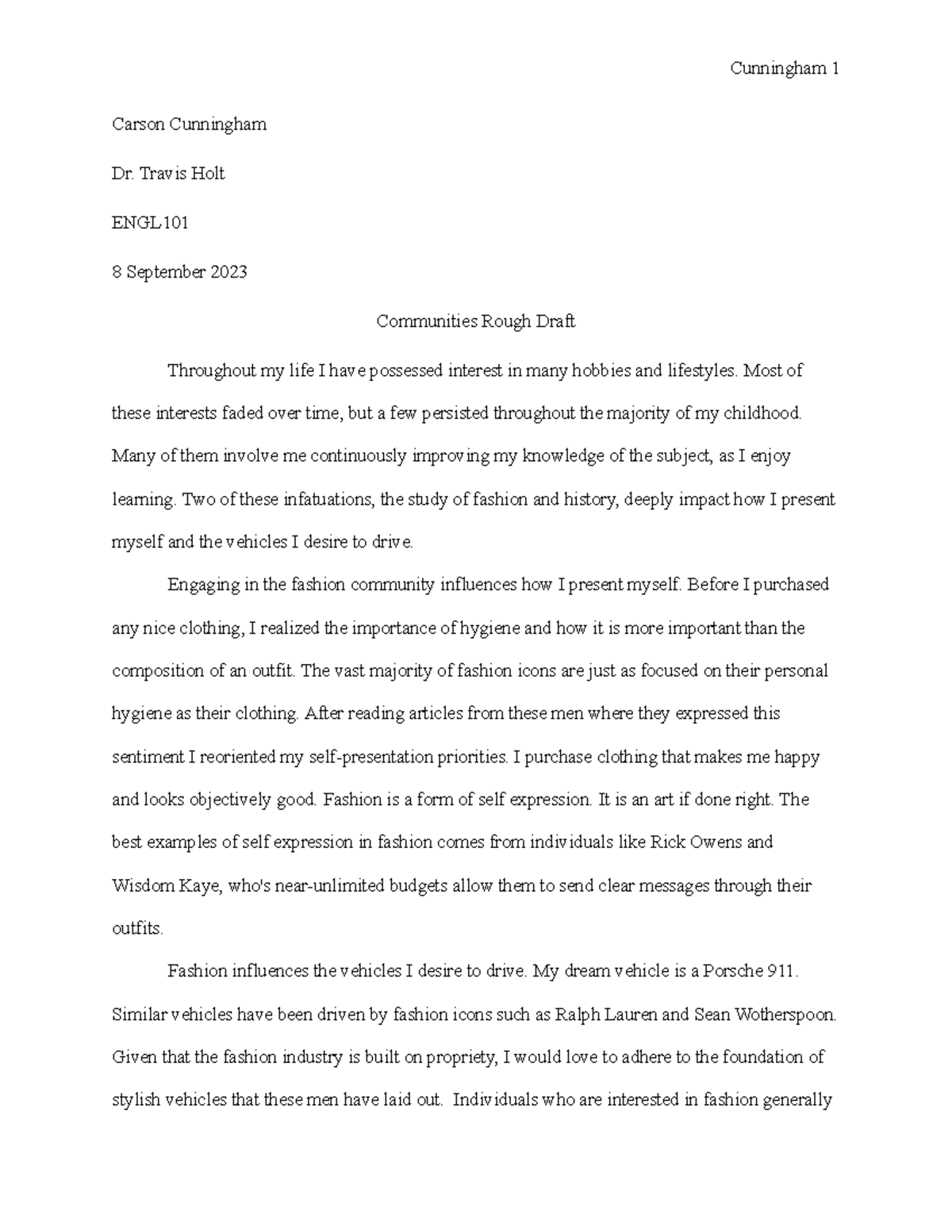 Communities final draft 2 - Carson Cunningham Dr. Travis Holt ENGL 8 ...