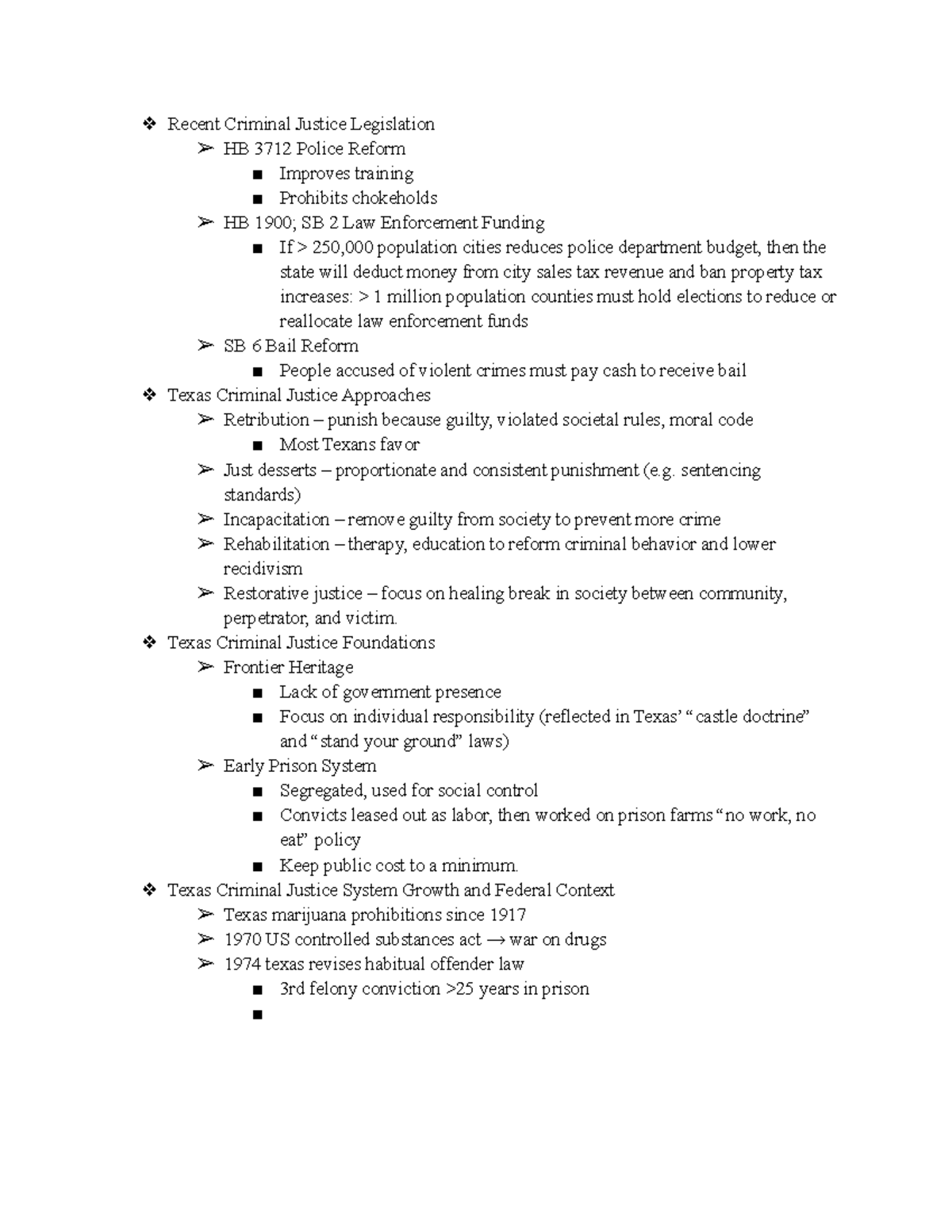 Texas Government Lecture Notes 04 20 2022 - Recent Criminal Justice ...