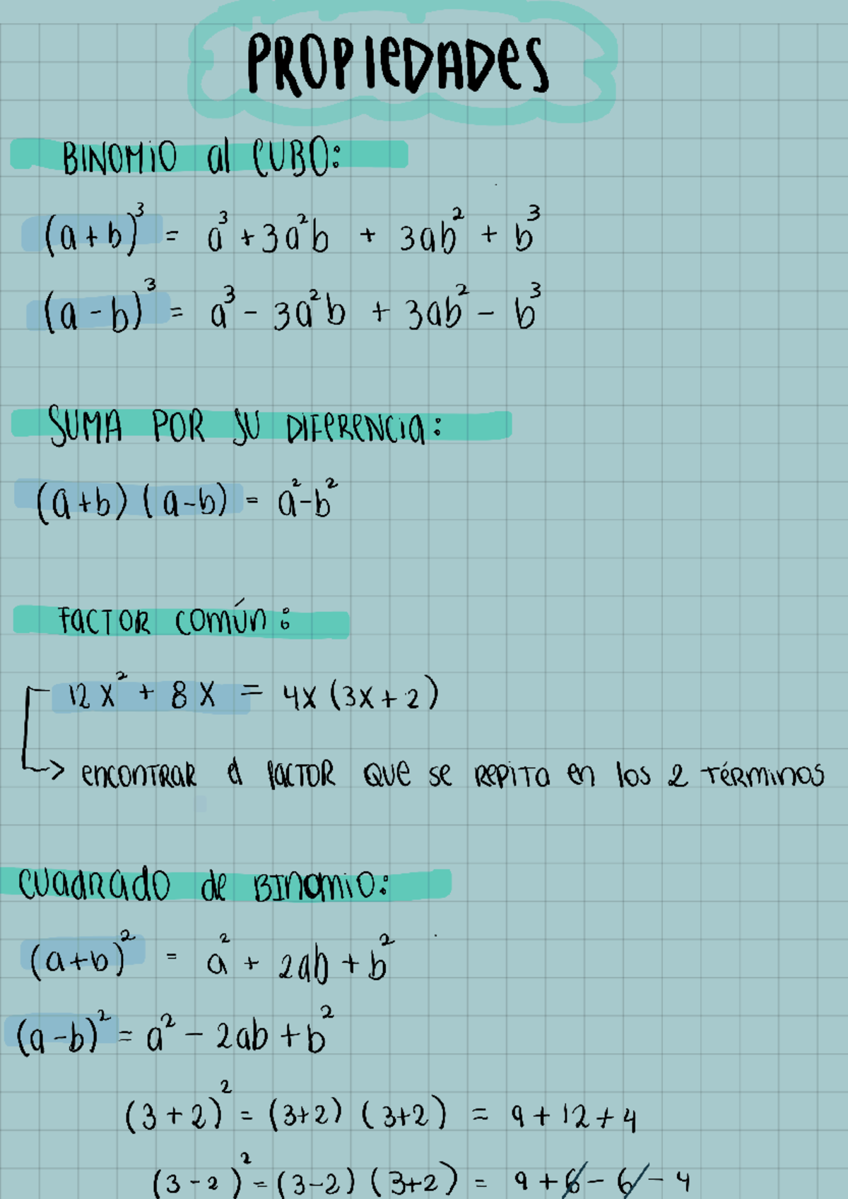 Propiedades básicas de factorización - Matemáticas Avanzadas I - Studocu