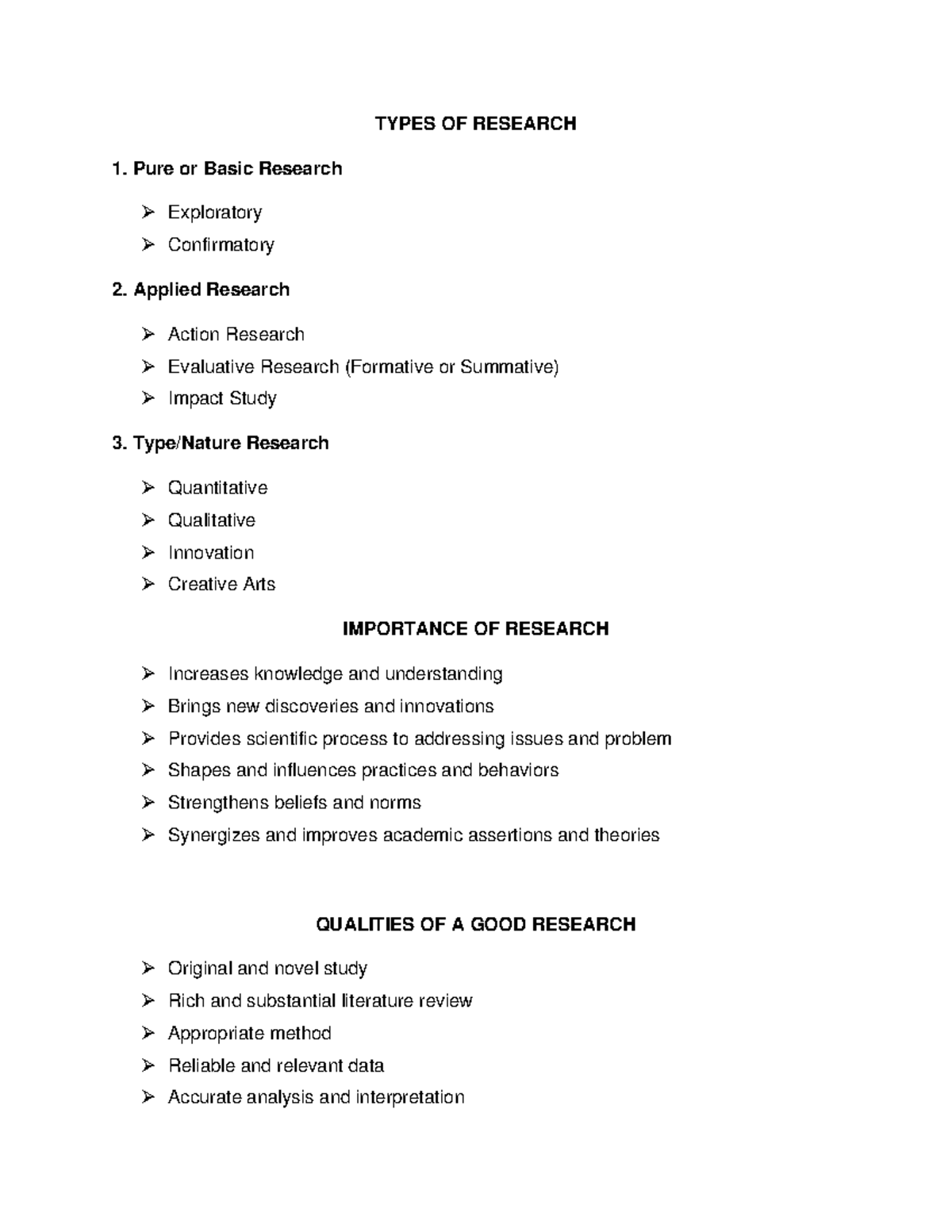 Research - TYPES OF RESEARCH 1. Pure or Basic Research Exploratory ...