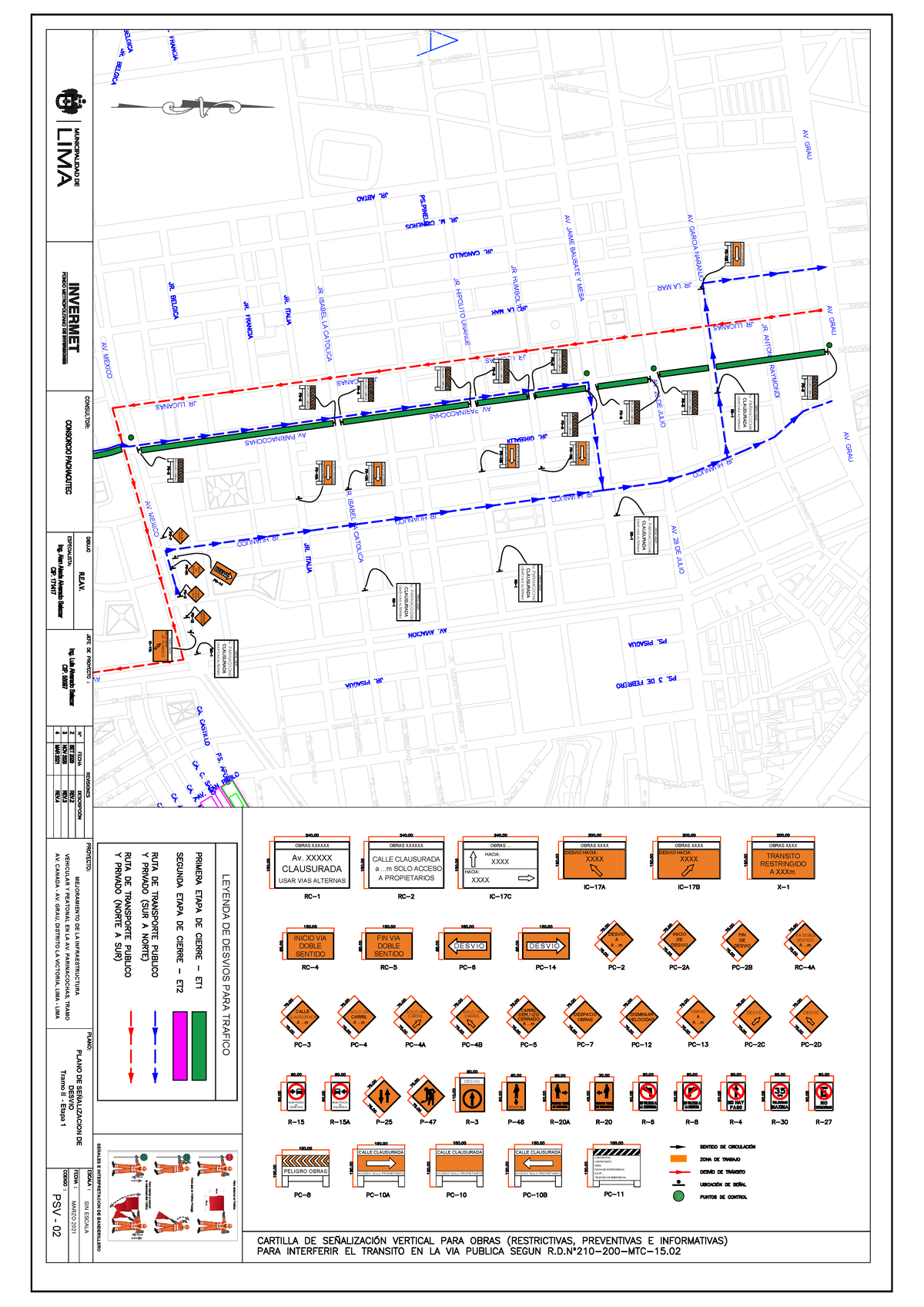 Plano DE Señalizacion Desvio 02 - AV . G RAU AV . 28 D E J ULIO JR ...