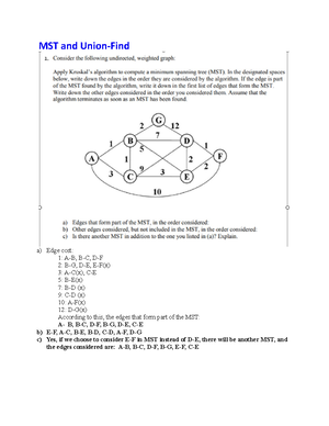 Homework Graph Algorithms - Graphs Algorithms Topological Sorting Question 1. Graph Properties d ...