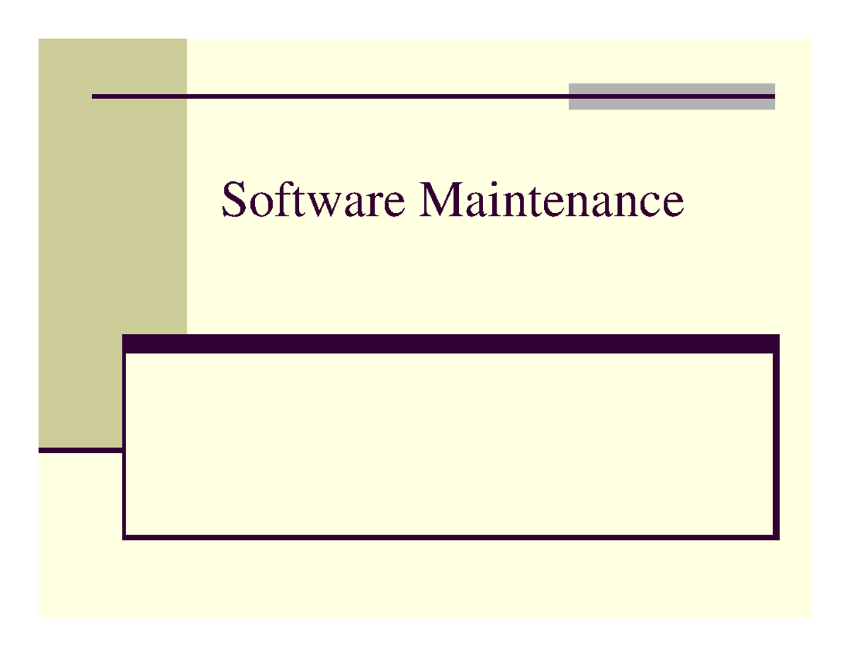 30 Maintenance 19 03 2024 - Software Maintenance Course Contents ####### 1. What is Software ...