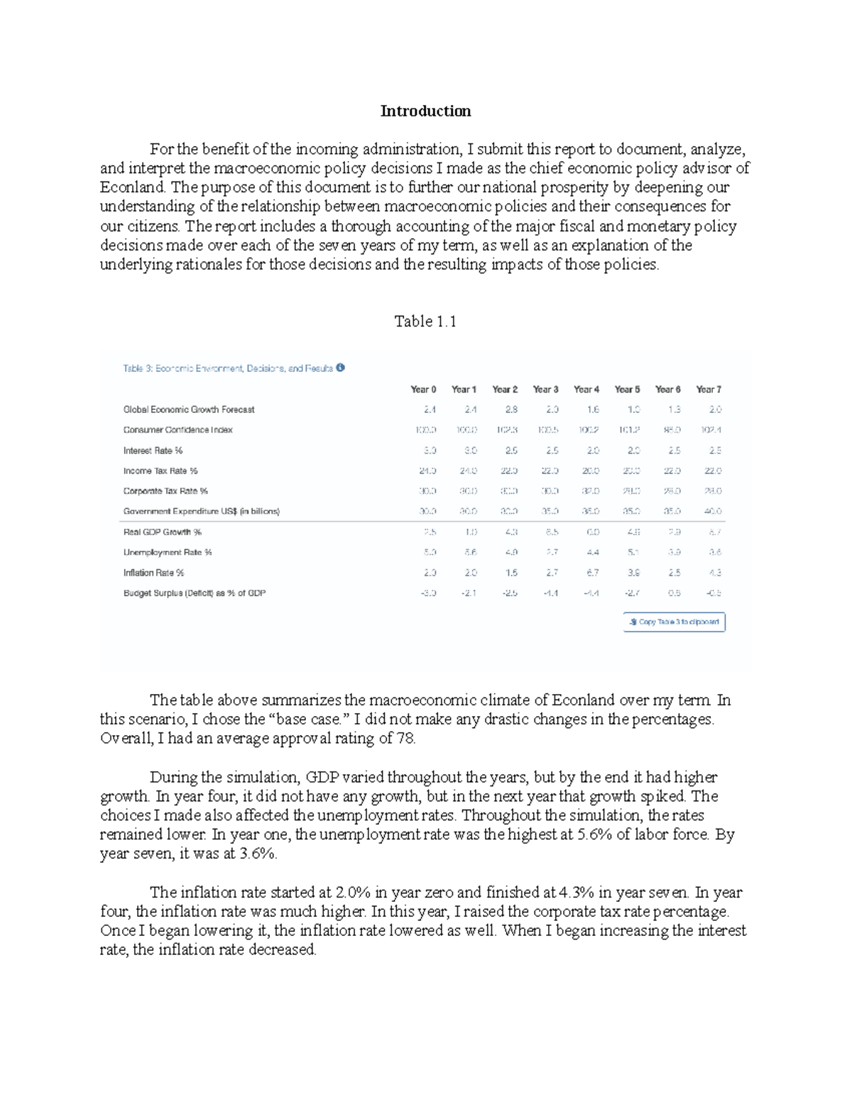 3-2 Simulation Checkpoint Assn - Introduction For the benefit of the incoming administration, I ...