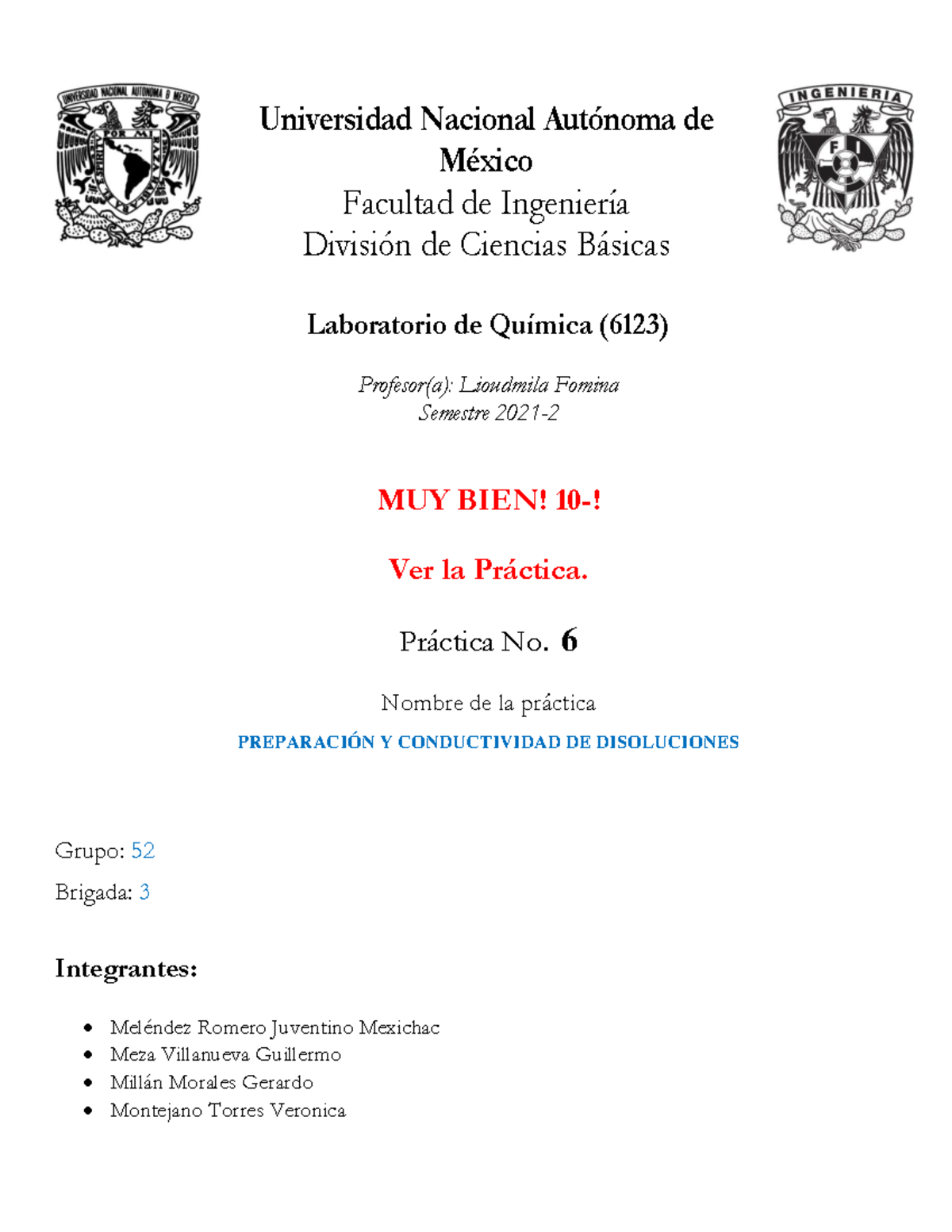 Practica-6-LAB - practicas de quimica facultad de ingenieria ...