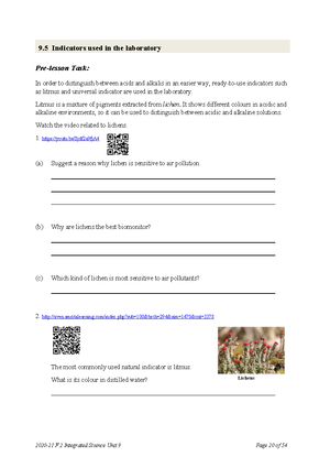 Acids and alkalis 9-4 - Chemistry - 9 Making natural indicator Pre ...