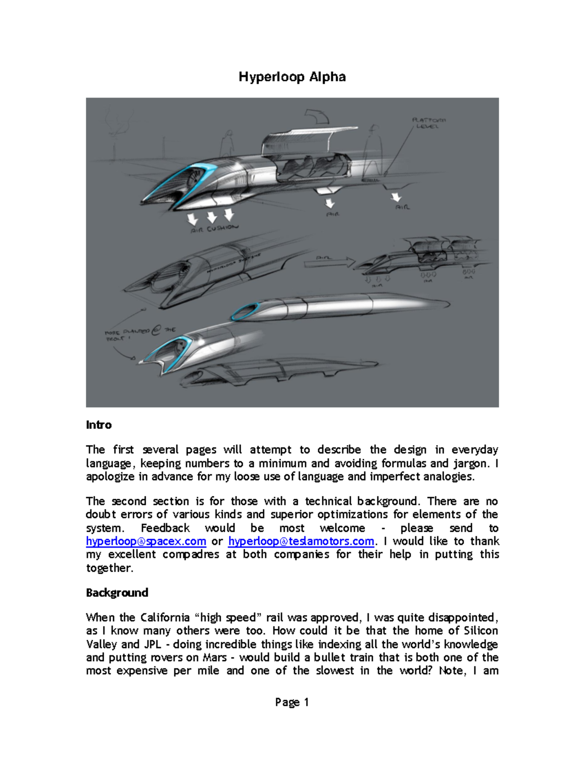 Hyperloop-alpha - hyperloop-alpha - Hyperloop Alpha Intro The first ...