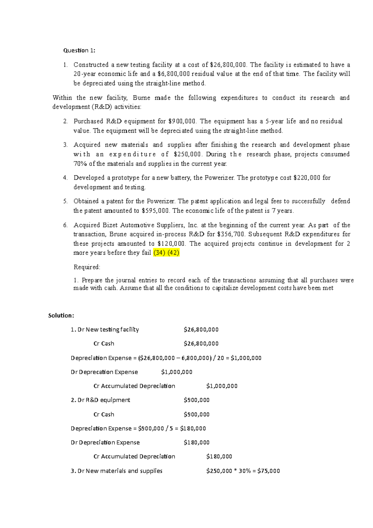 IAS 38 Solution Tiang Anh Question 1 Constructed A New Testing