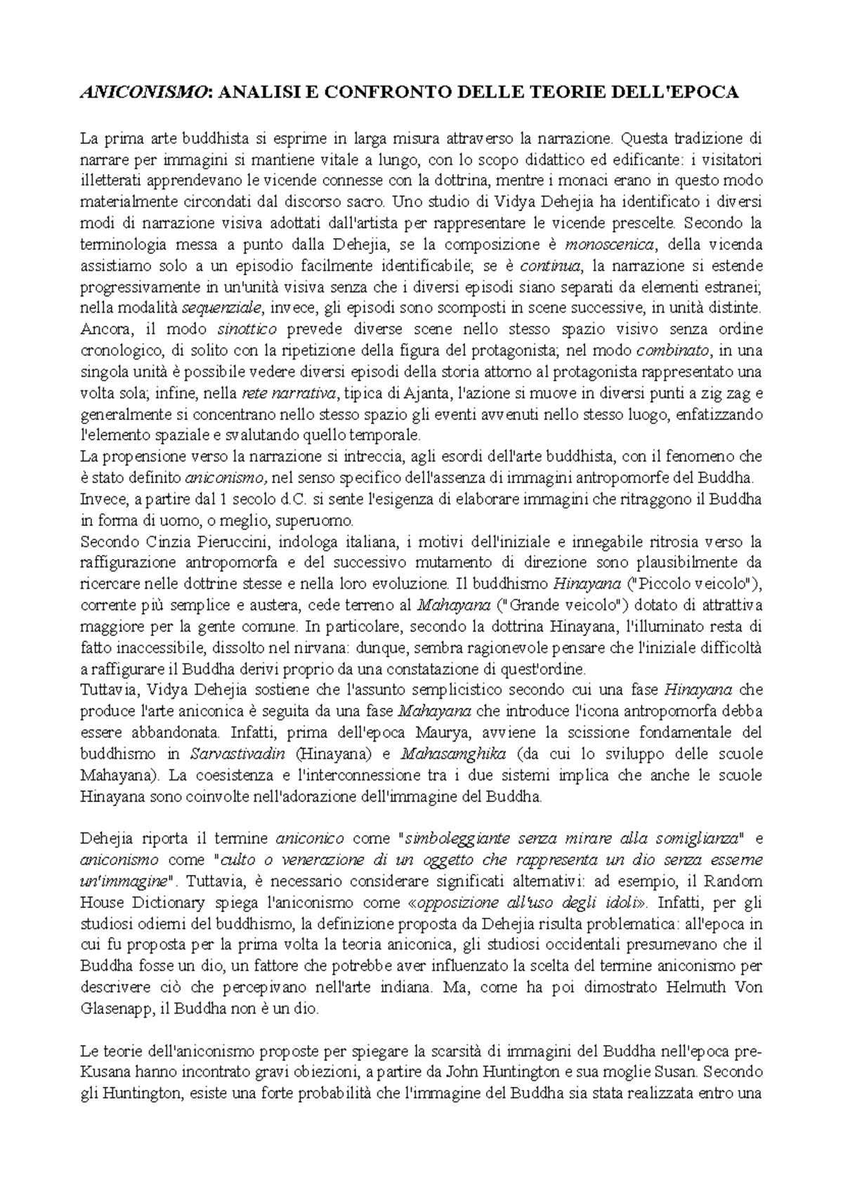 Storia del buddhismo esame - ANICONISMO: ANALISI E CONFRONTO DELLE ...