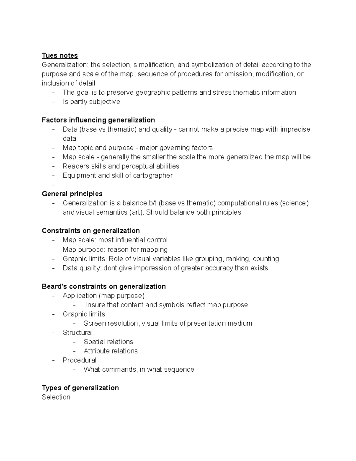Week 9 generalization - Tues notes Generalization: the selection ...