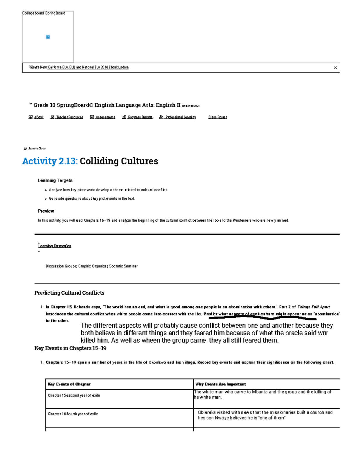 Springboard - Activity 2.13 Colliding Cultures - Collegeboard ...