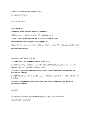 Introduction to Computer-Aided Drafting CAD - Computer Aided Drafting ...