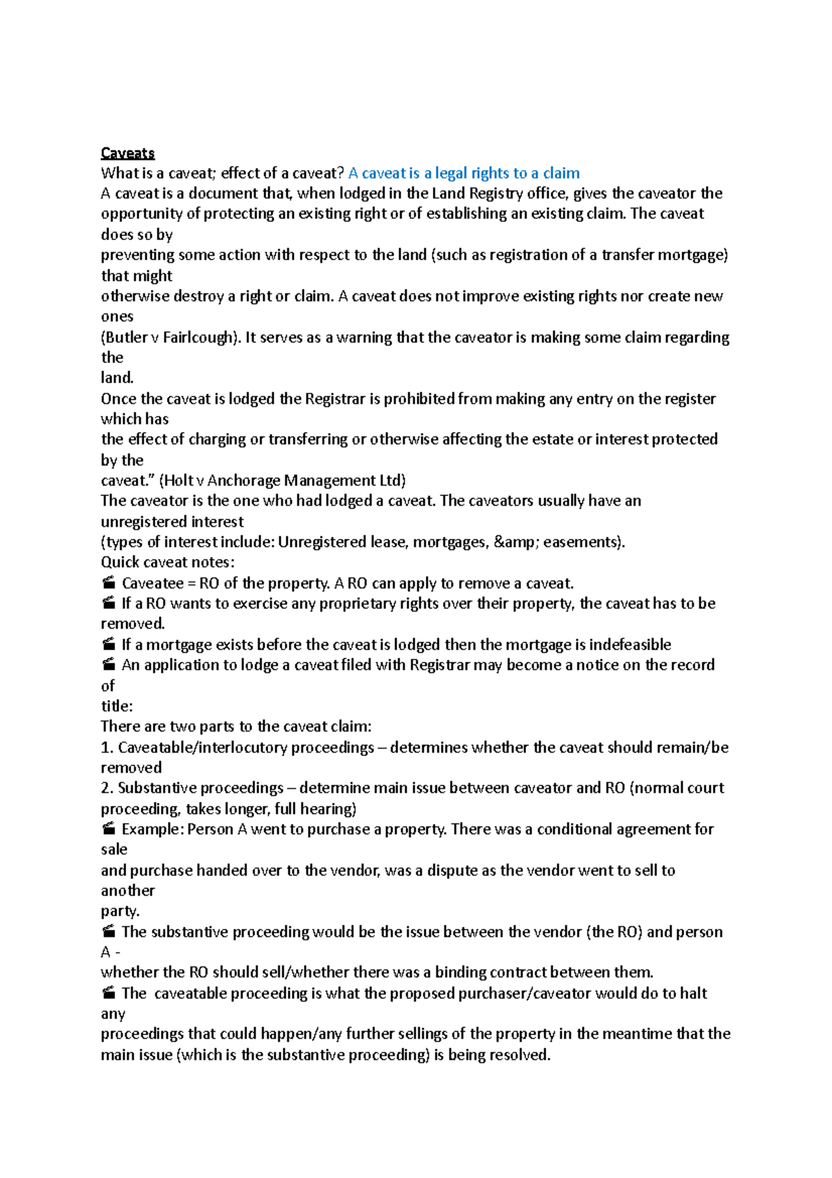 Caveats - Caveats What is a caveat; effect of a caveat? A caveat is a ...