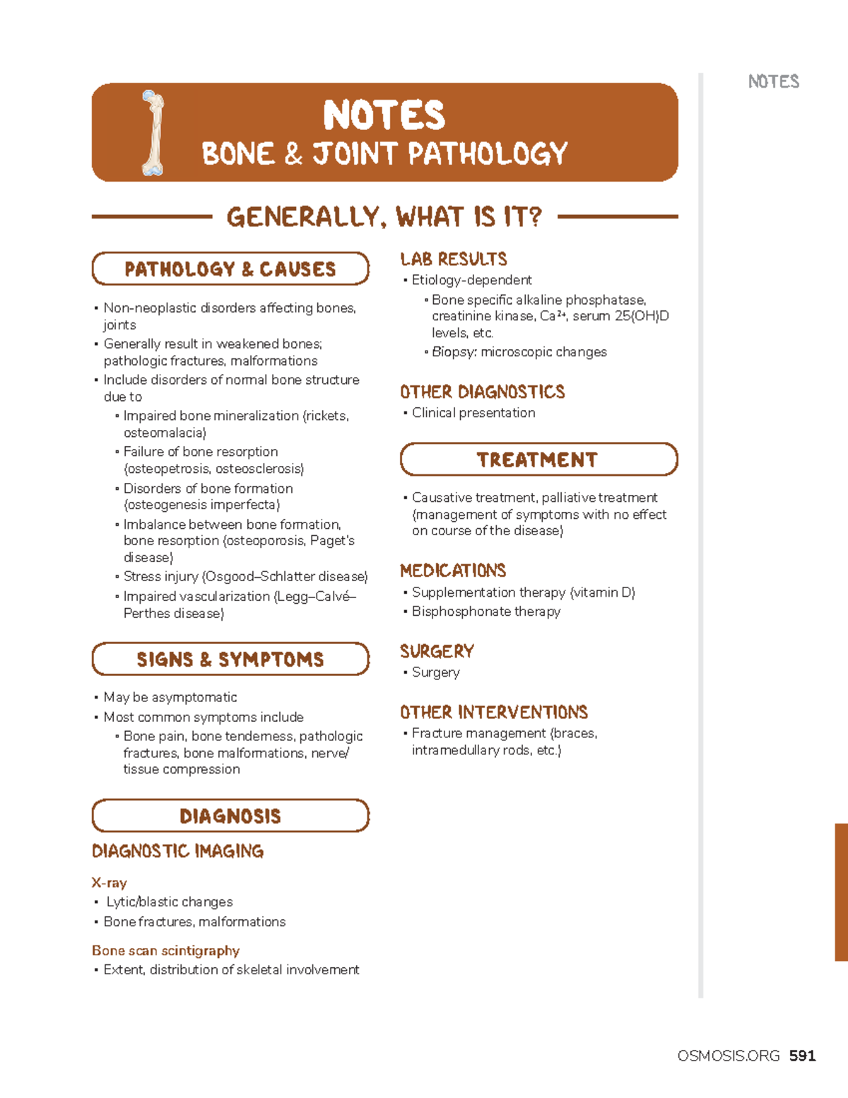 Bone and joint pathology - NOTES NOTES BONE & JOINT PATHOLOGY Non ...