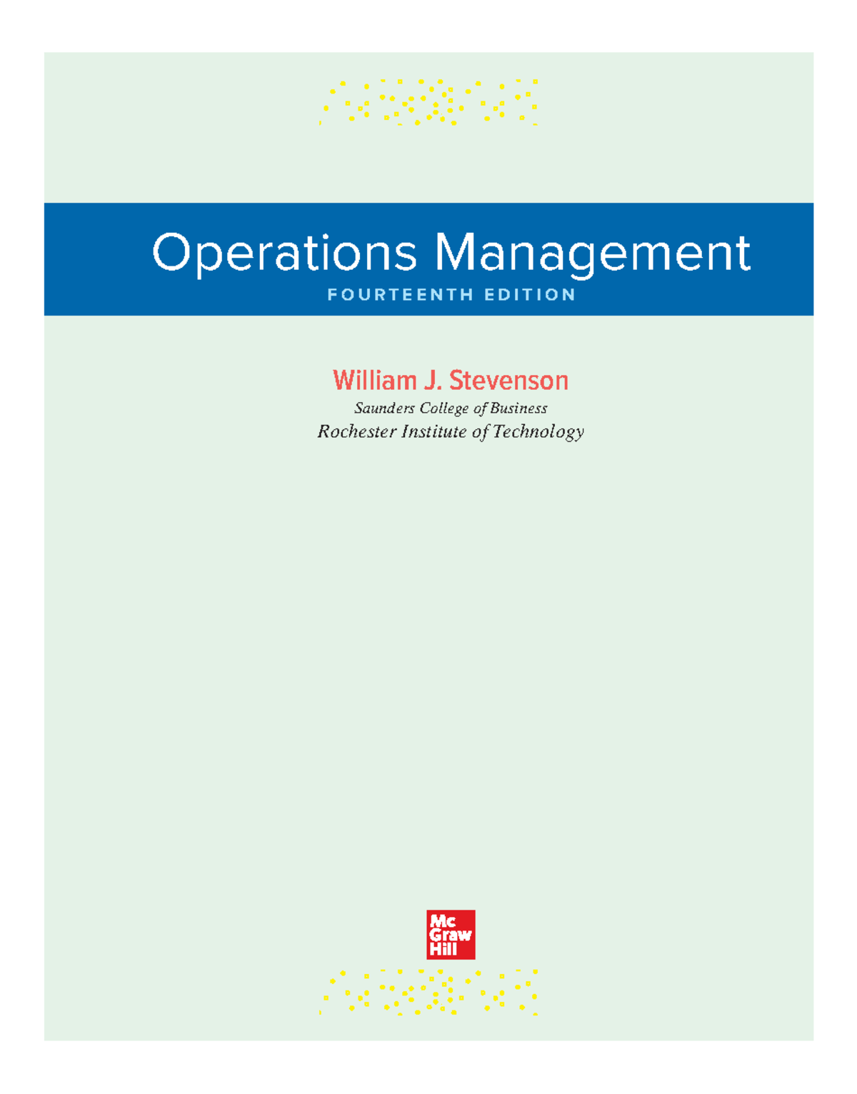 Man Sci Operations Management 14th edition pdf - Operations Management F O U R T E E N T H E D I ...