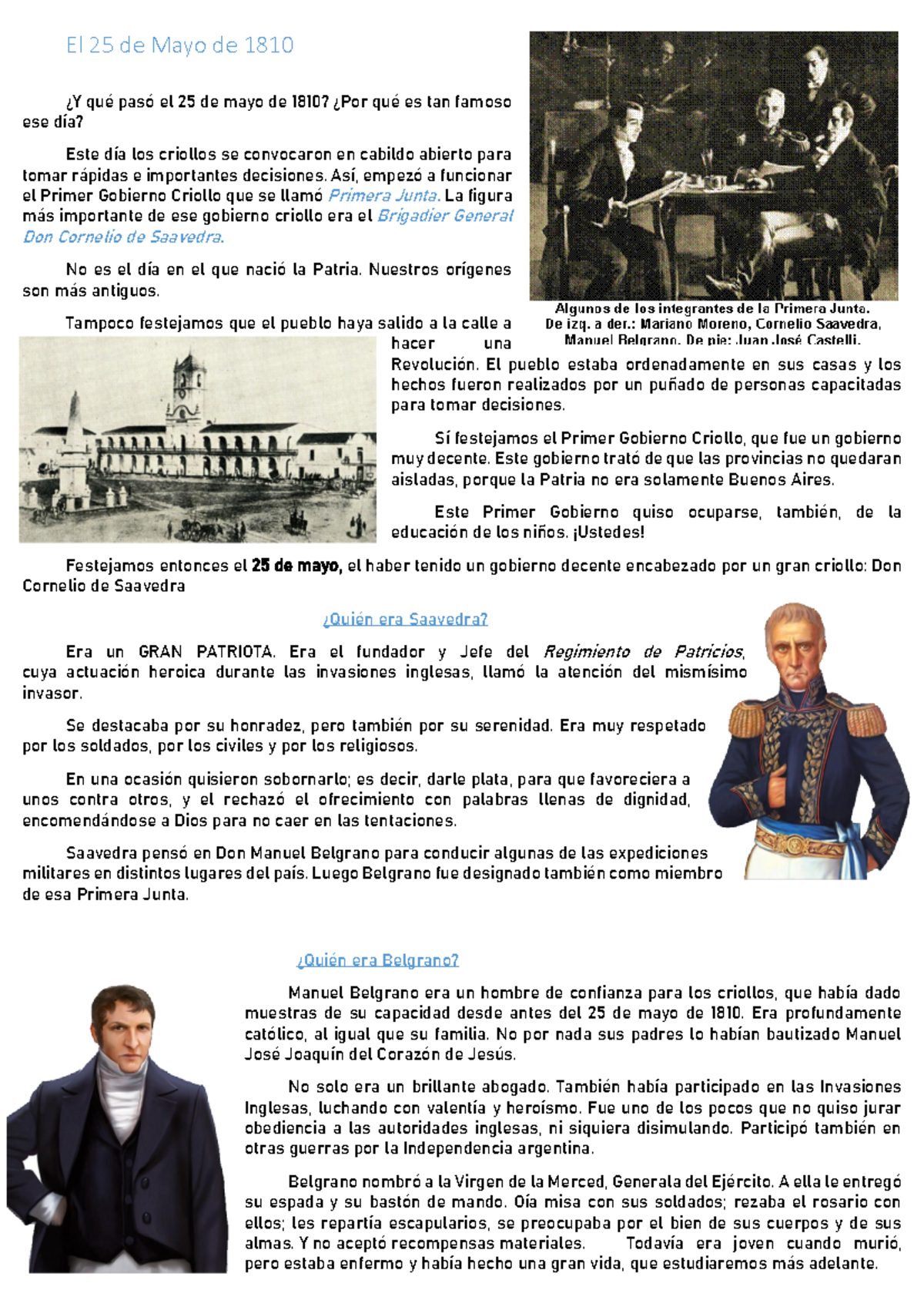 El 25 de Mayo de 1810 - El 25 de Mayo de 1810 ¿Y qué pasó el 25 de mayo ...