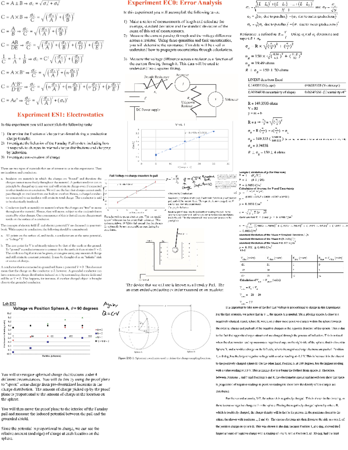 Physics lab cheat sheet page 1 - PHY 108LR - Studocu