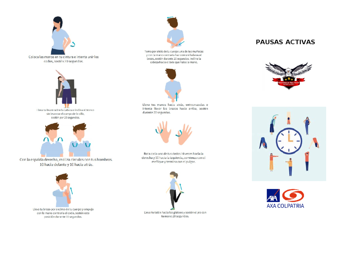 Folleto pausas activas - ingenieria sst - PAUSAS ACTIVAS - Studocu
