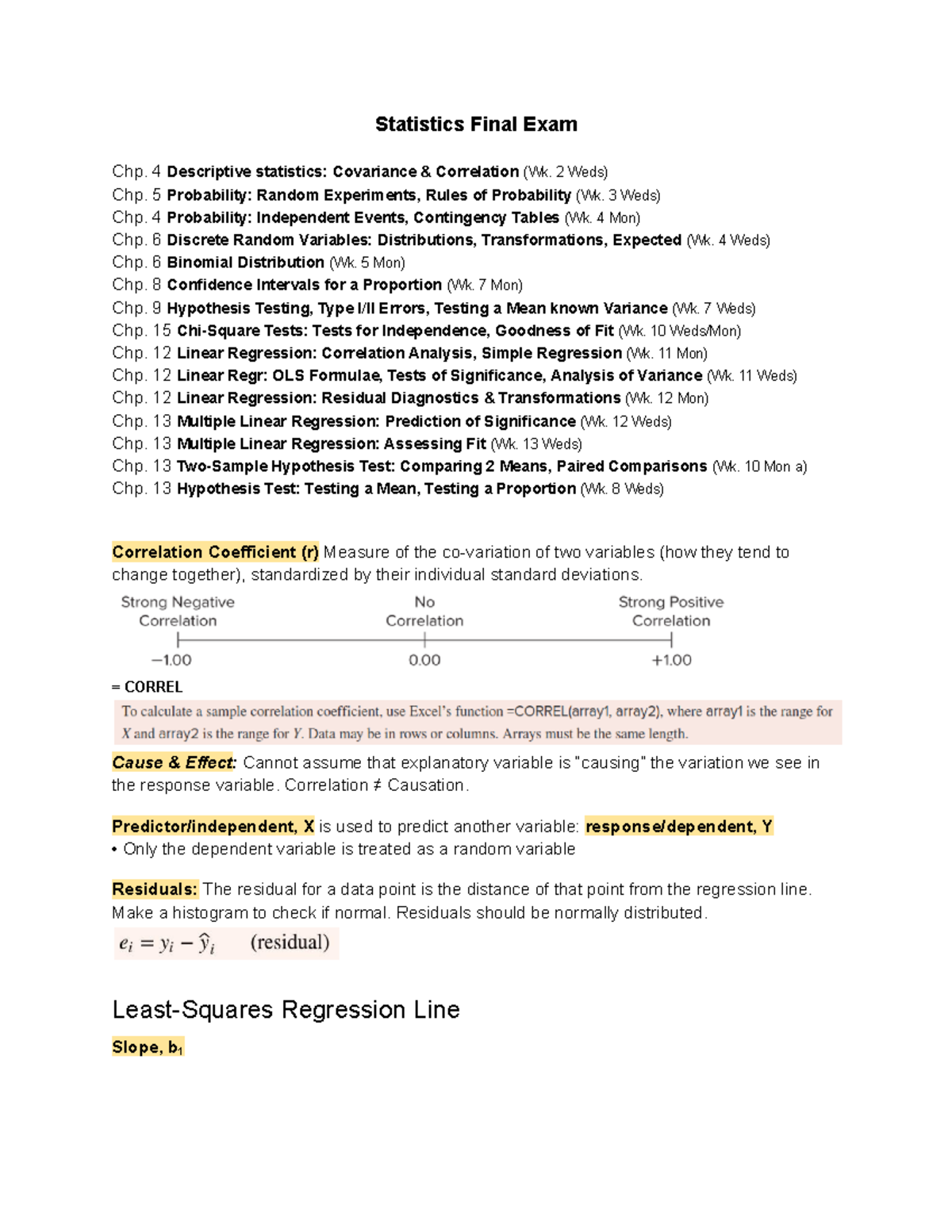 Statistics Final Exam Study Guide - Statistics Final Exam Chp. 4 ...