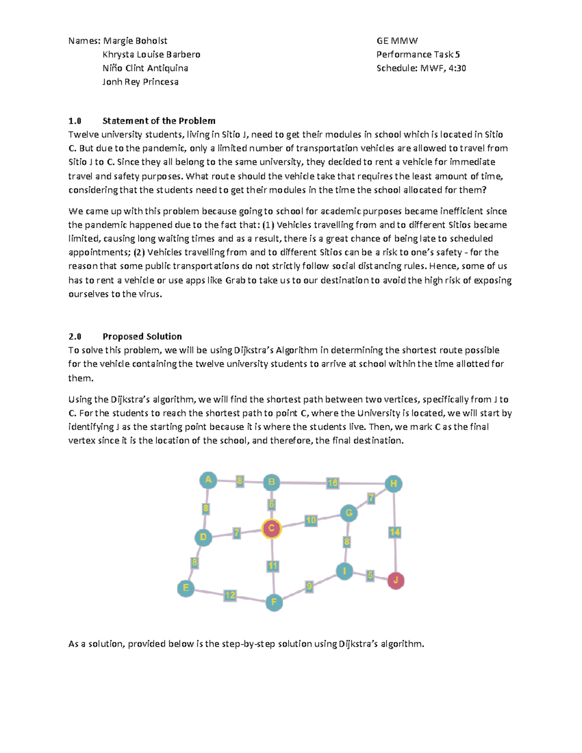 MMW Performance Task 5 Assignment for prelims - Names: Margie Boholst ...