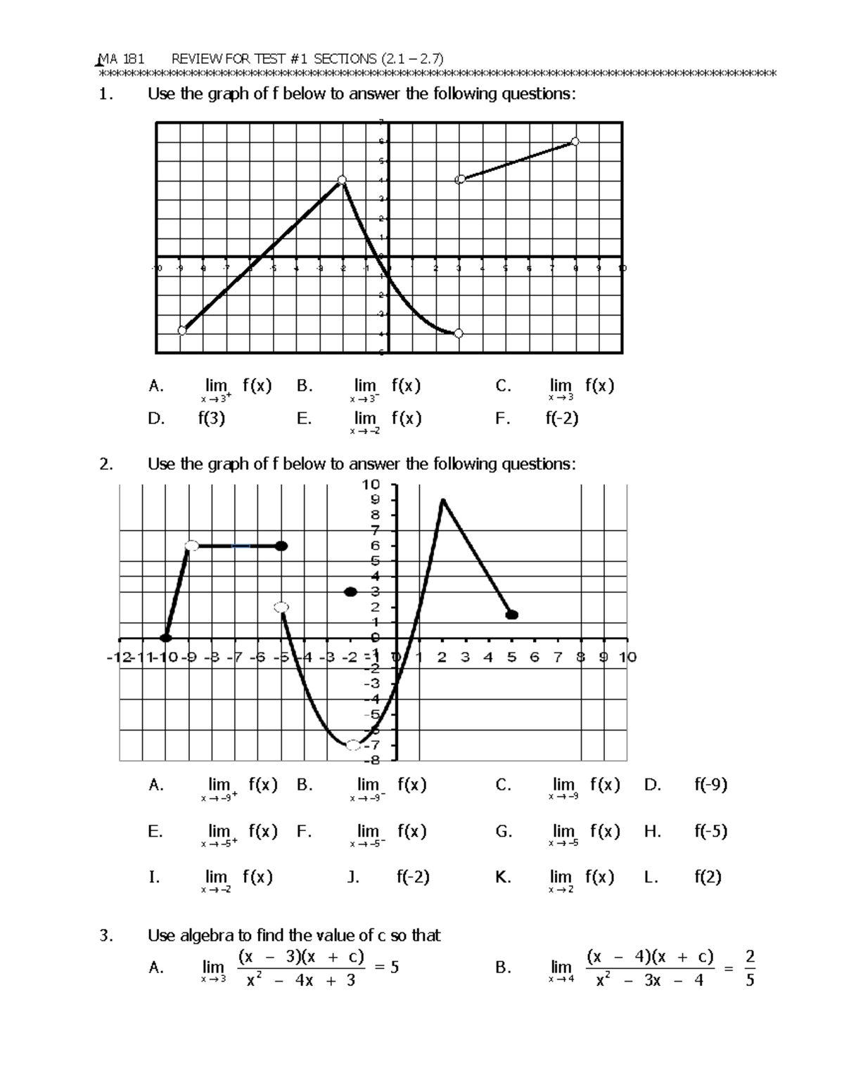 Sp18 MA181 Test1Review Chap2 - - Studocu