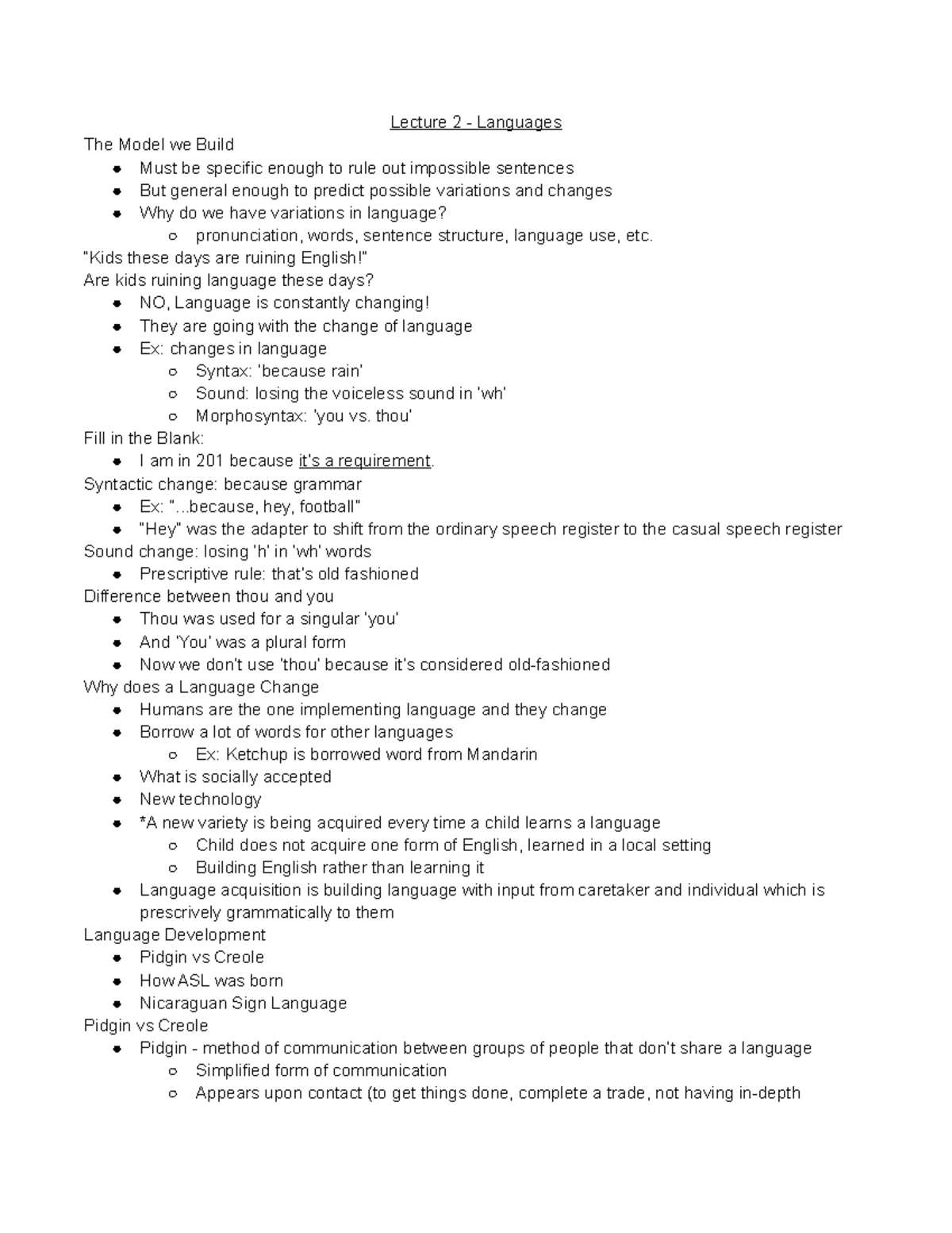 Lecture 2 - Languages - Professor Dorothy Ahn - Lecture 2 - Languages ...