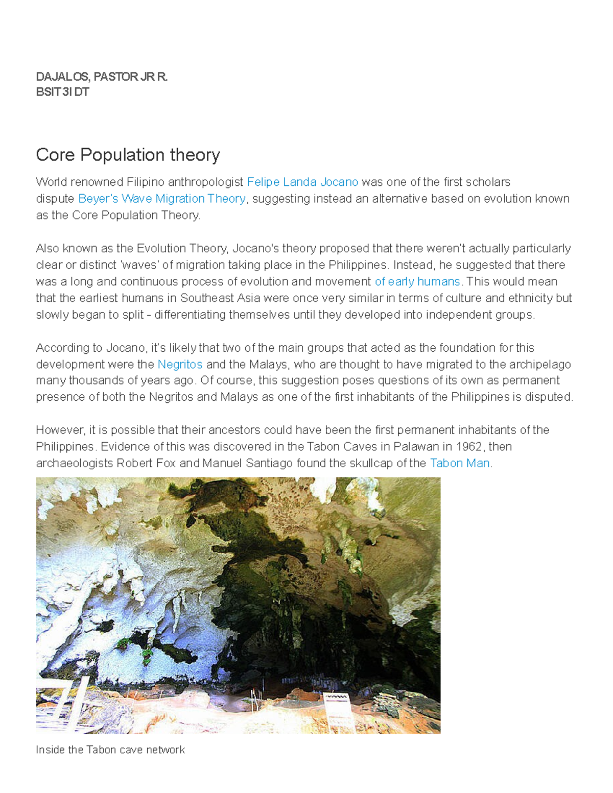 CORE Population Reaction Paper - DAJALOS, PASTOR JR R. BSIT 3I DT Core ...
