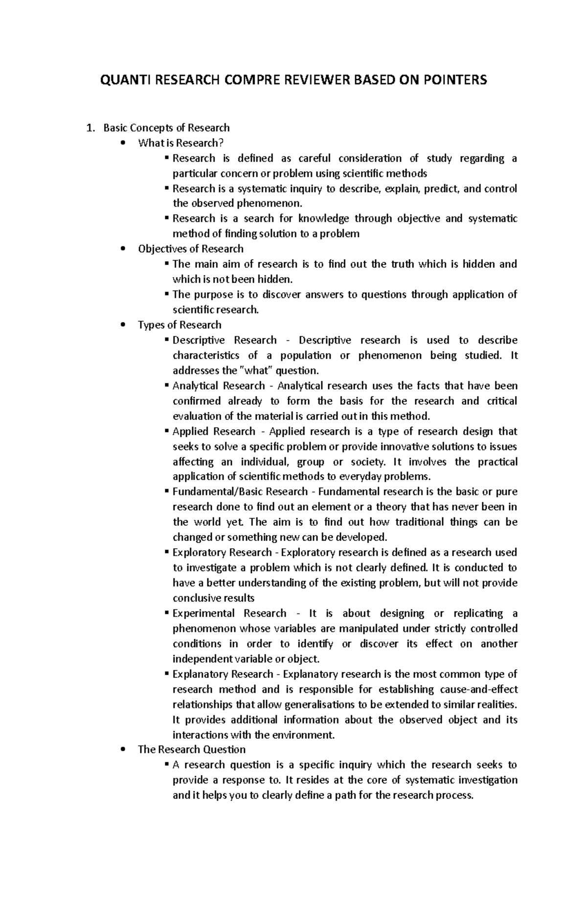 Quanti Research Compre Reviewer - QUANTI RESEARCH COMPRE REVIEWER BASED ...