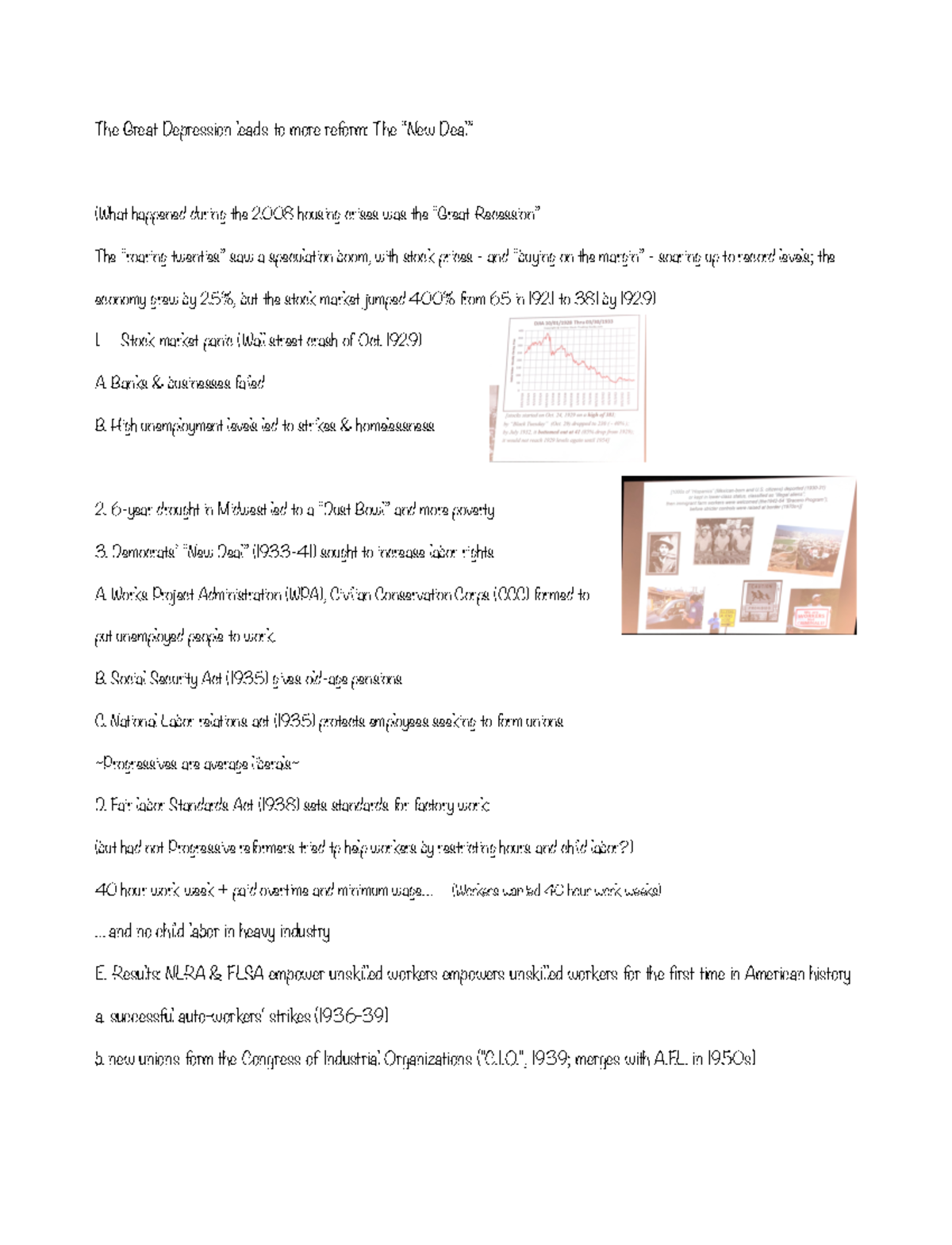 AMST The Great Depression - The Great Depression leads to more reform ...