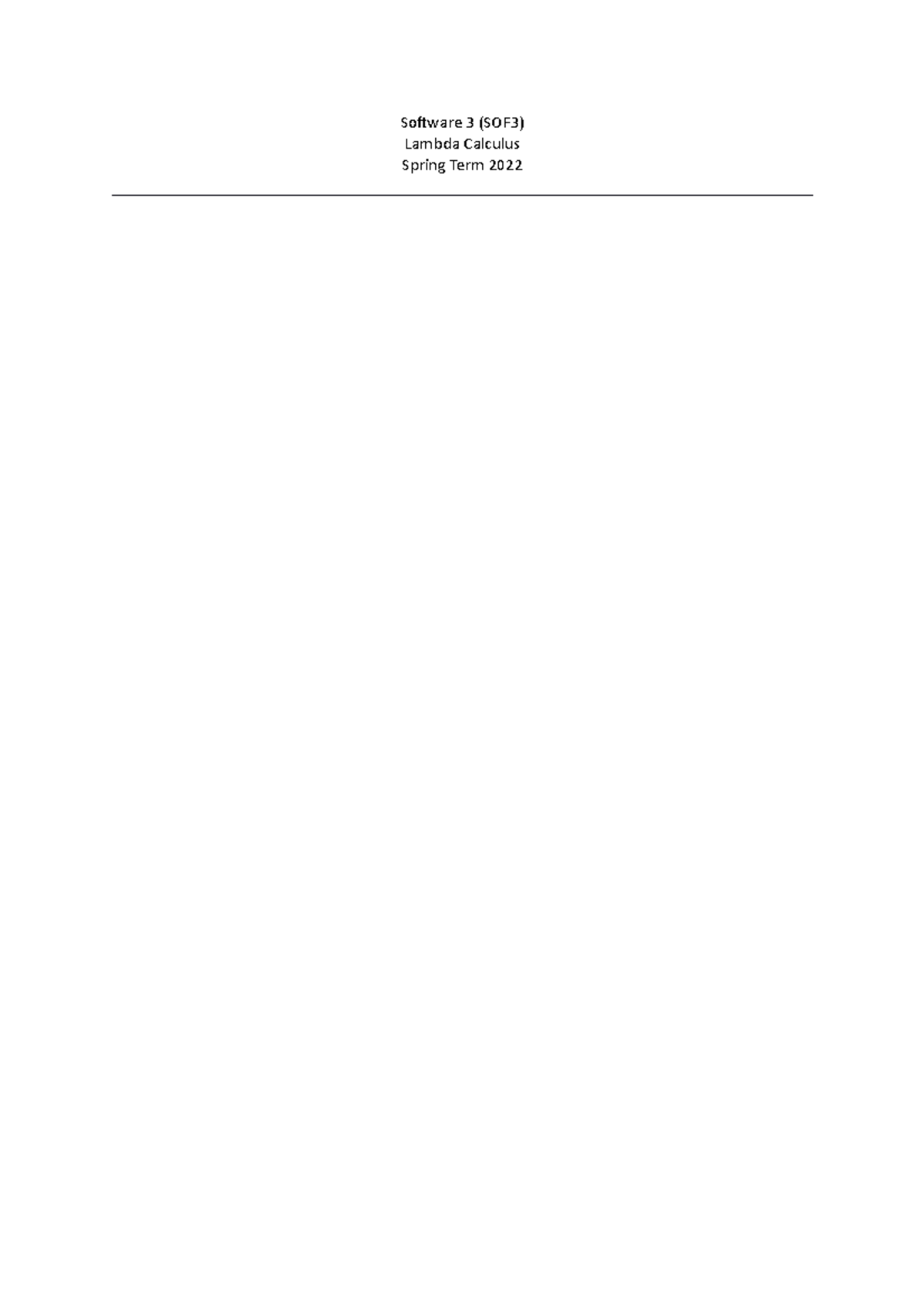 Software 3 (SOF3) Lambda Calculus - COM00025I - York - Studocu