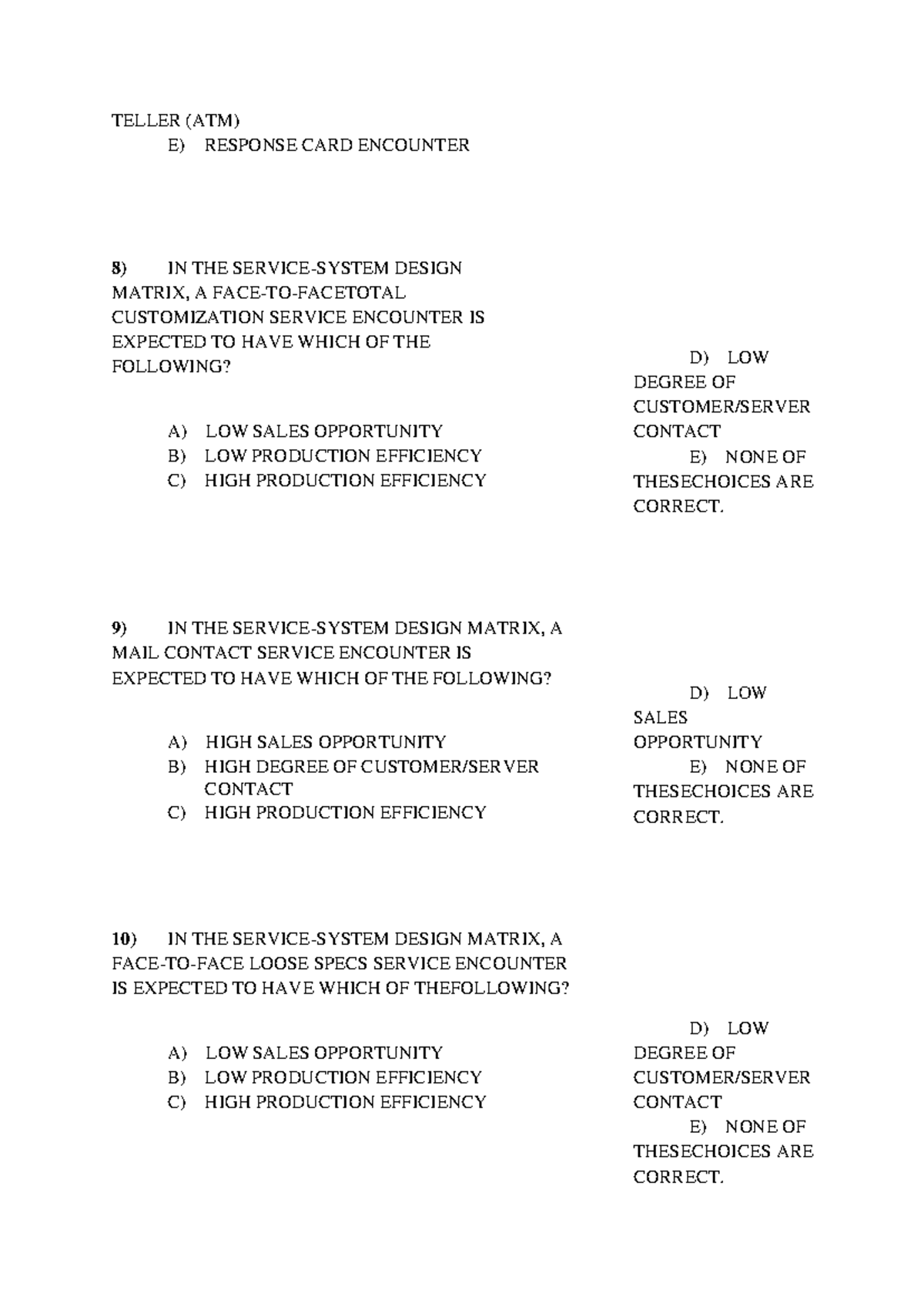 Operations and Supply Chain Management 16th Edition-301 - TELLER (ATM ...