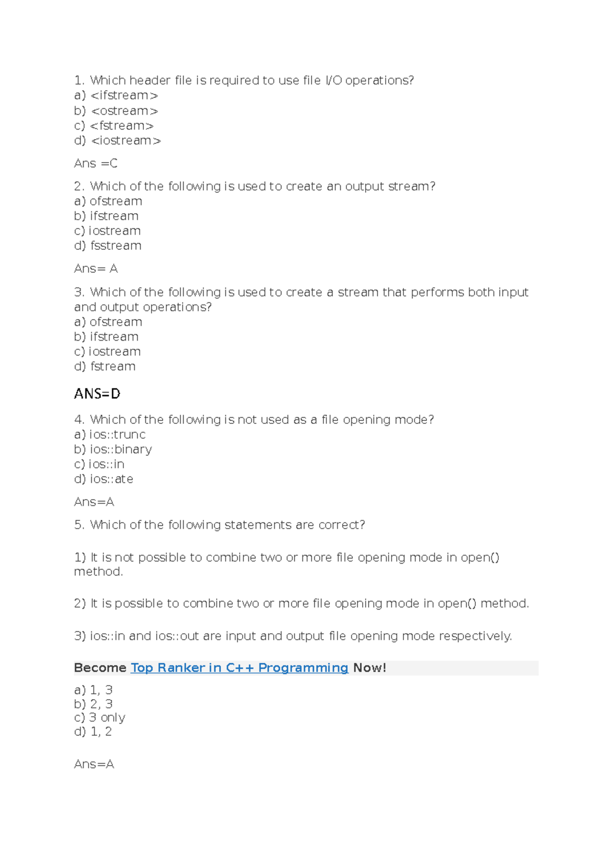 Mod 4 C Program Which Header File Is Required To Use File Io 6487