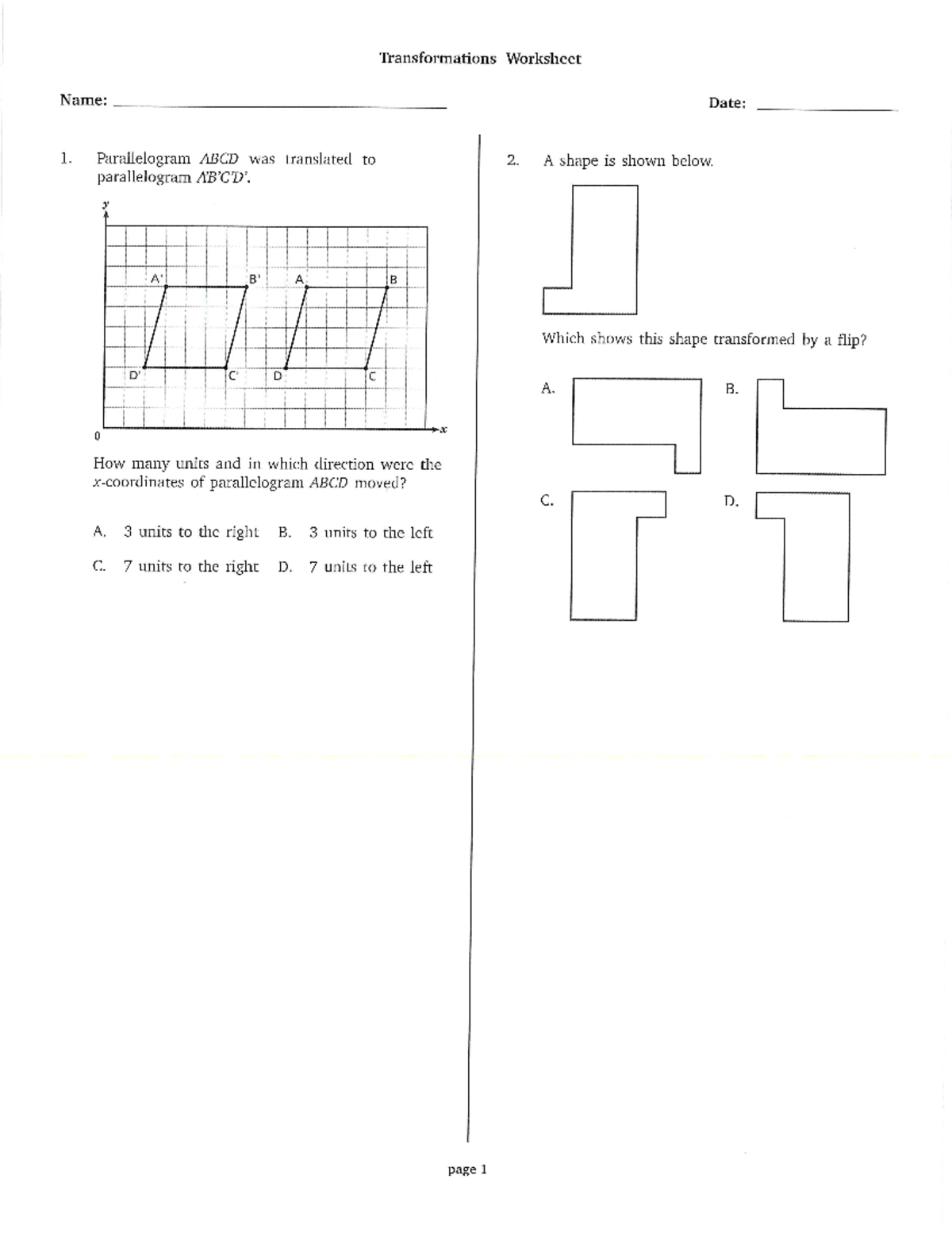 Reflection ,rotation,and translation - Studocu