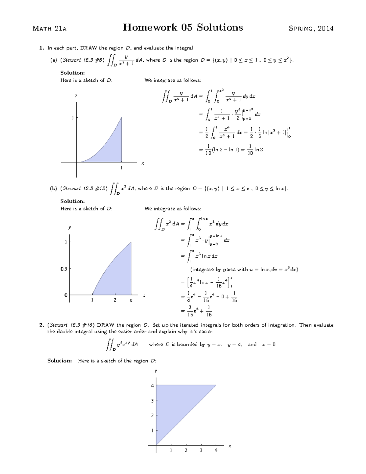 Homework 05-solutions S14 - Math 21a Homework 05 Solutions Spring, 2014 ...