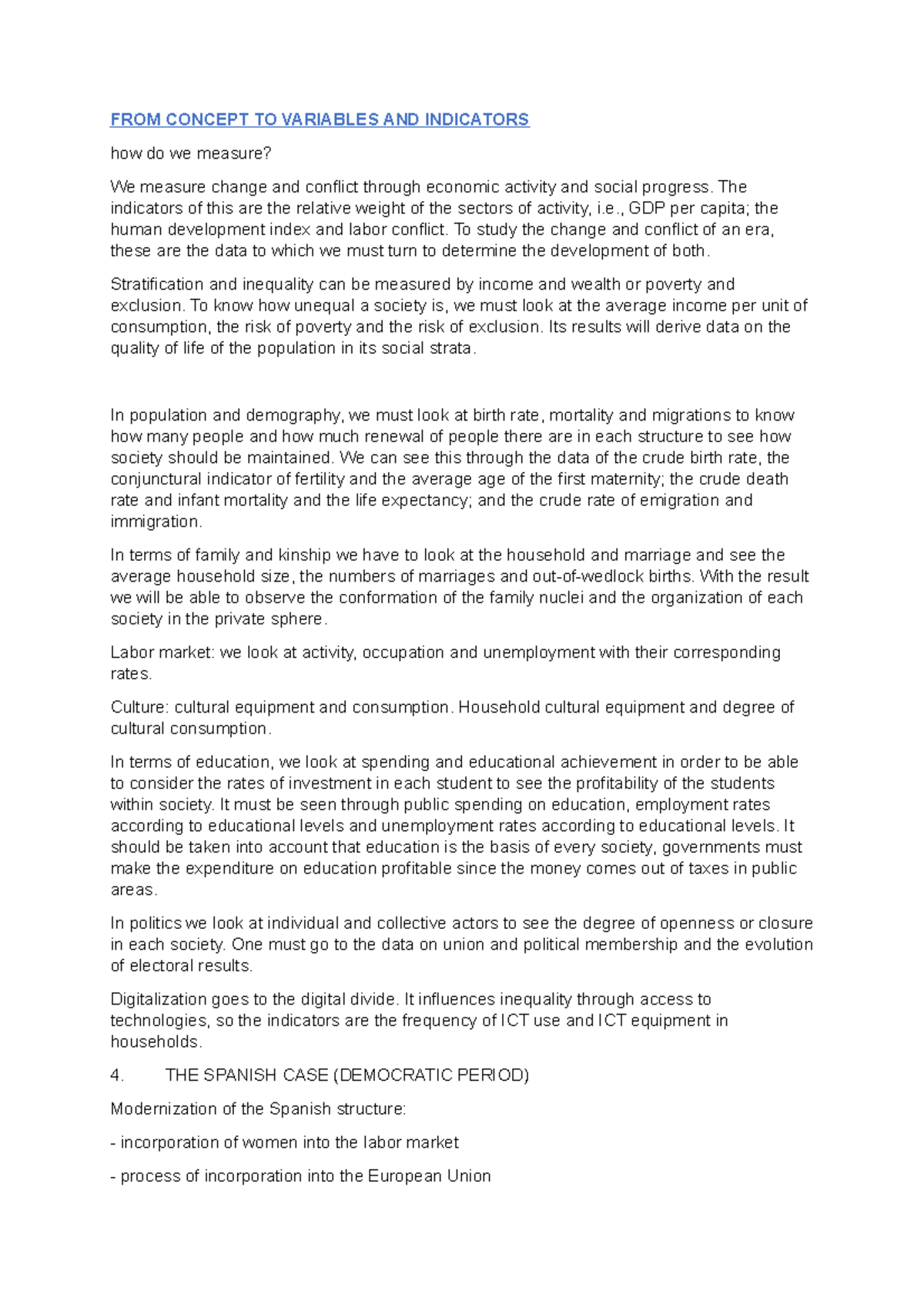 FROM Concept TO Variables AND Indicators - FROM CONCEPT TO VARIABLES ...