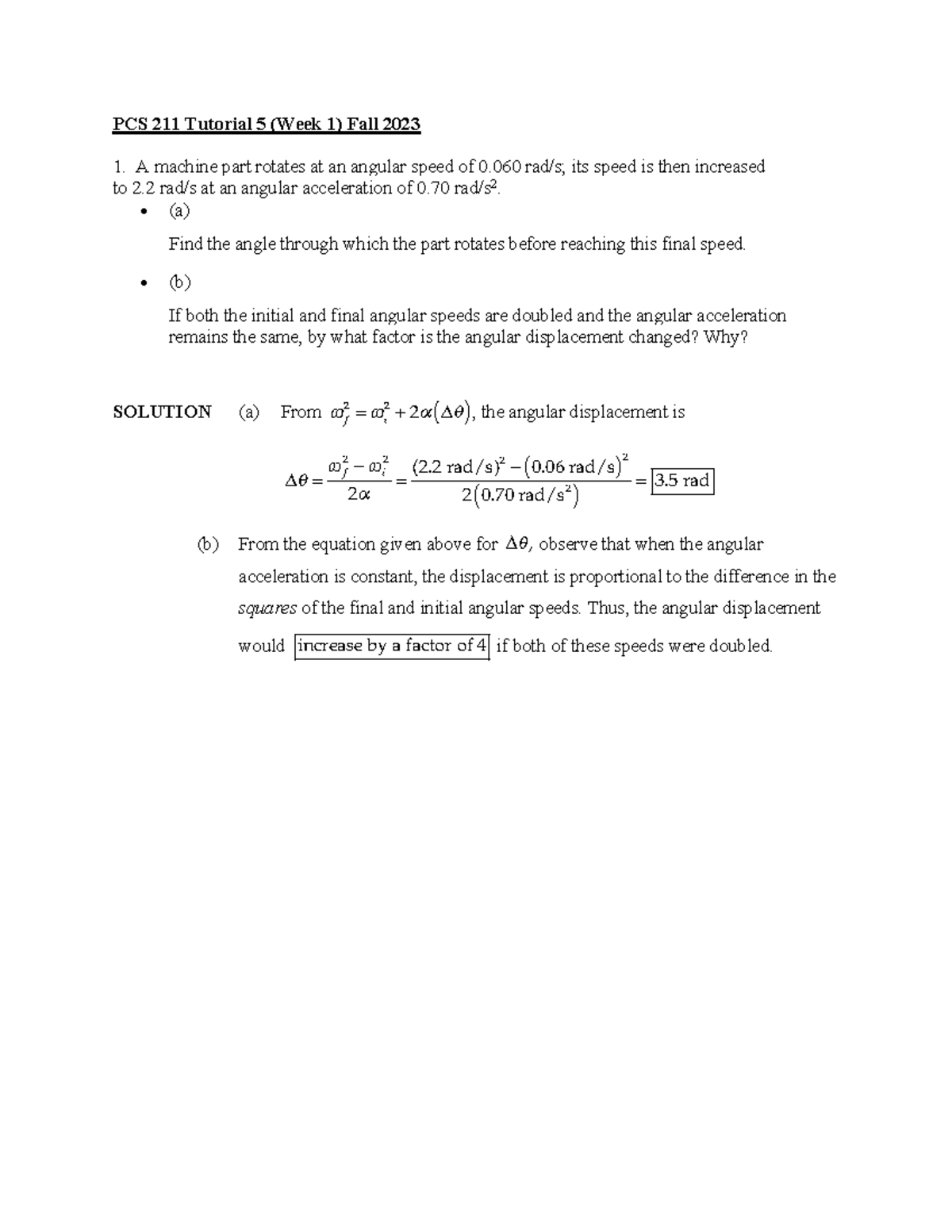 PCS 211 Tutorial 5 Week 1 TA Solutions - PCS 211 Tutorial 5 (Week 1 ...