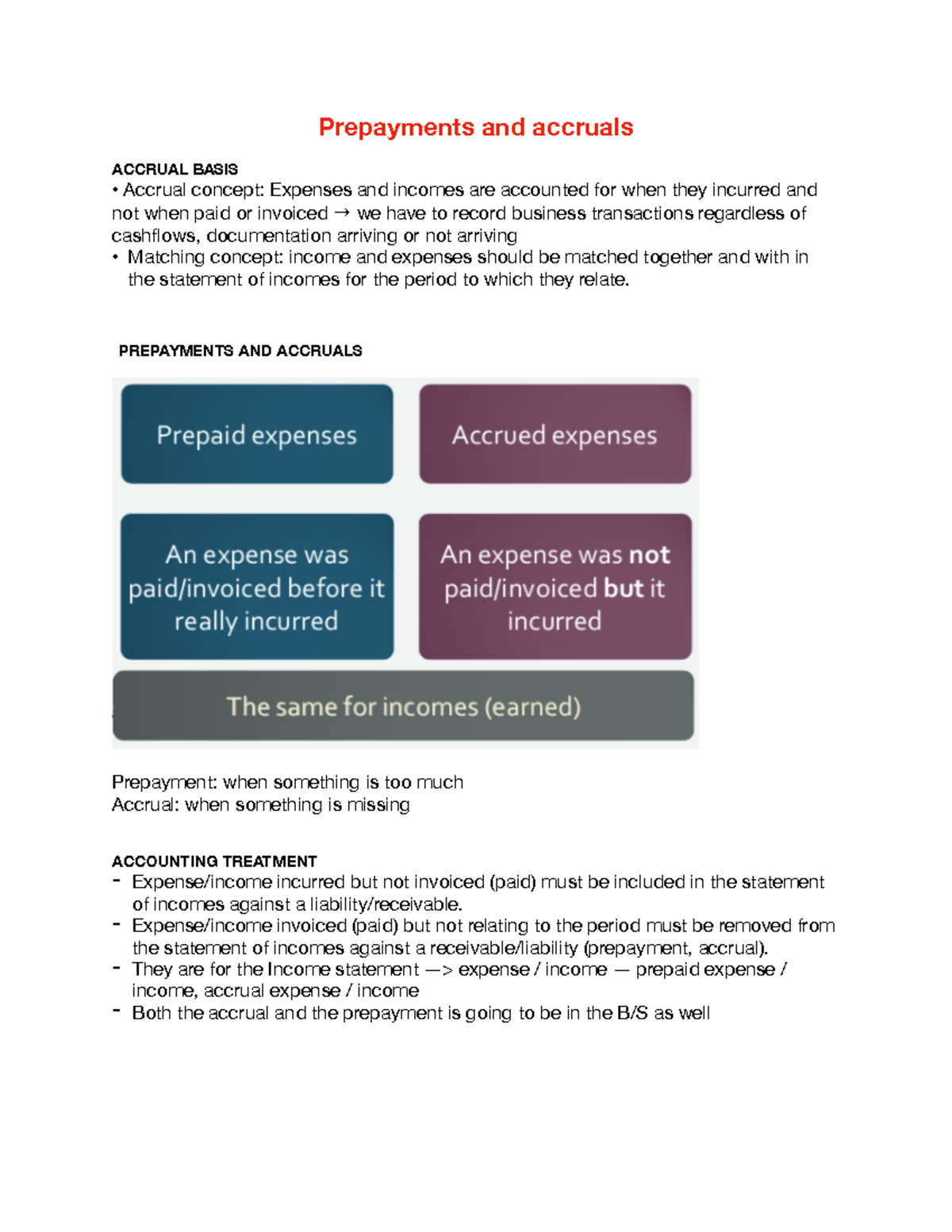 Accruals - Prepayments and accruals ACCRUAL BASIS Accrual concept ...
